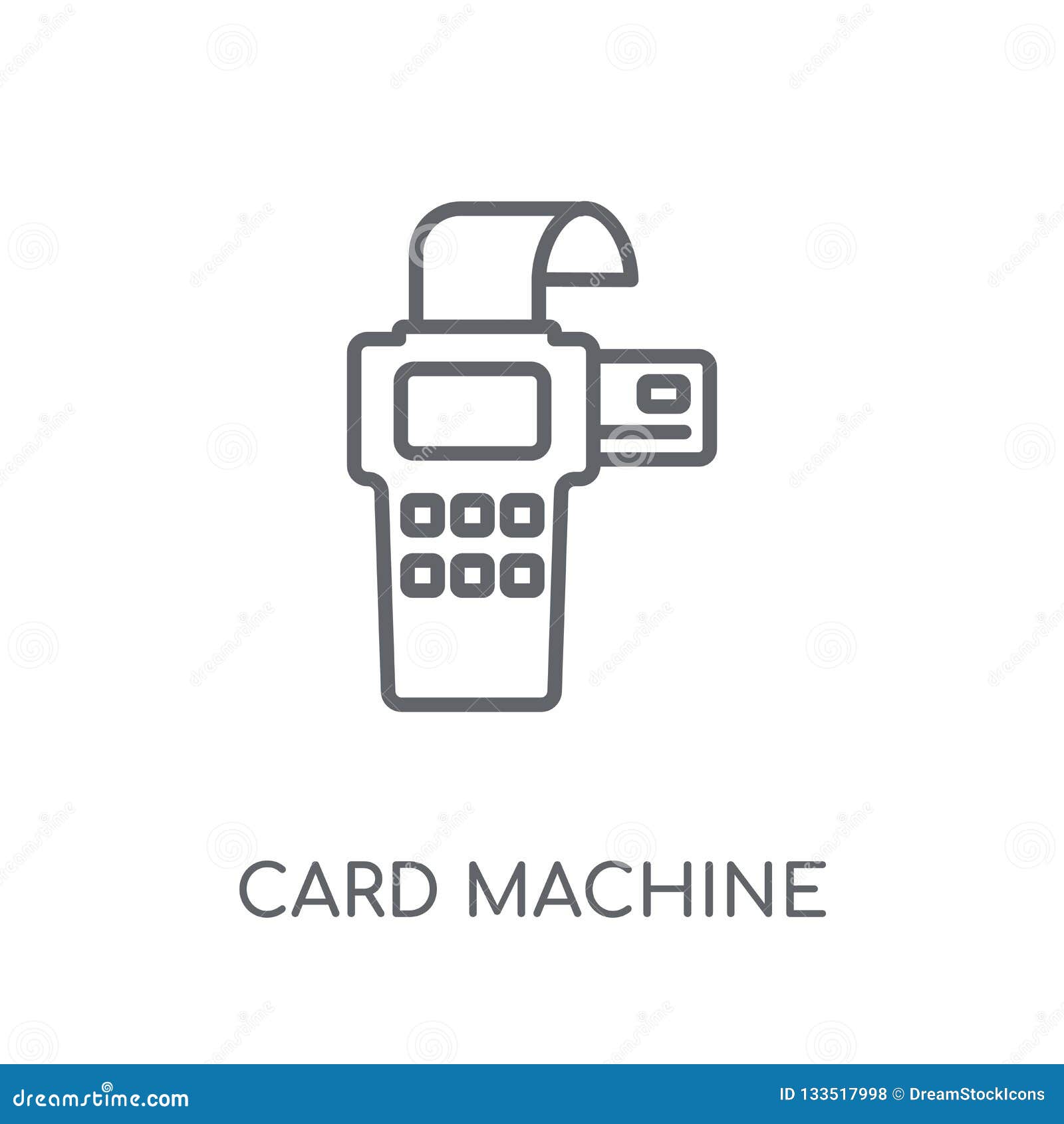 Card Machine Linear Icon. Modern Outline Card Machine Logo Conce Stock ...