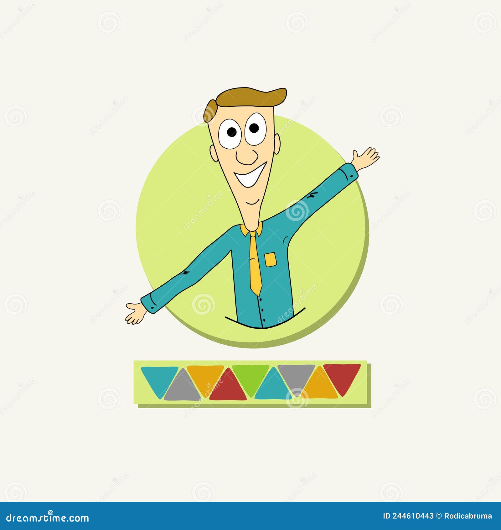 Card with Man. Decoration Abstract Illustration. Stock Vector ...