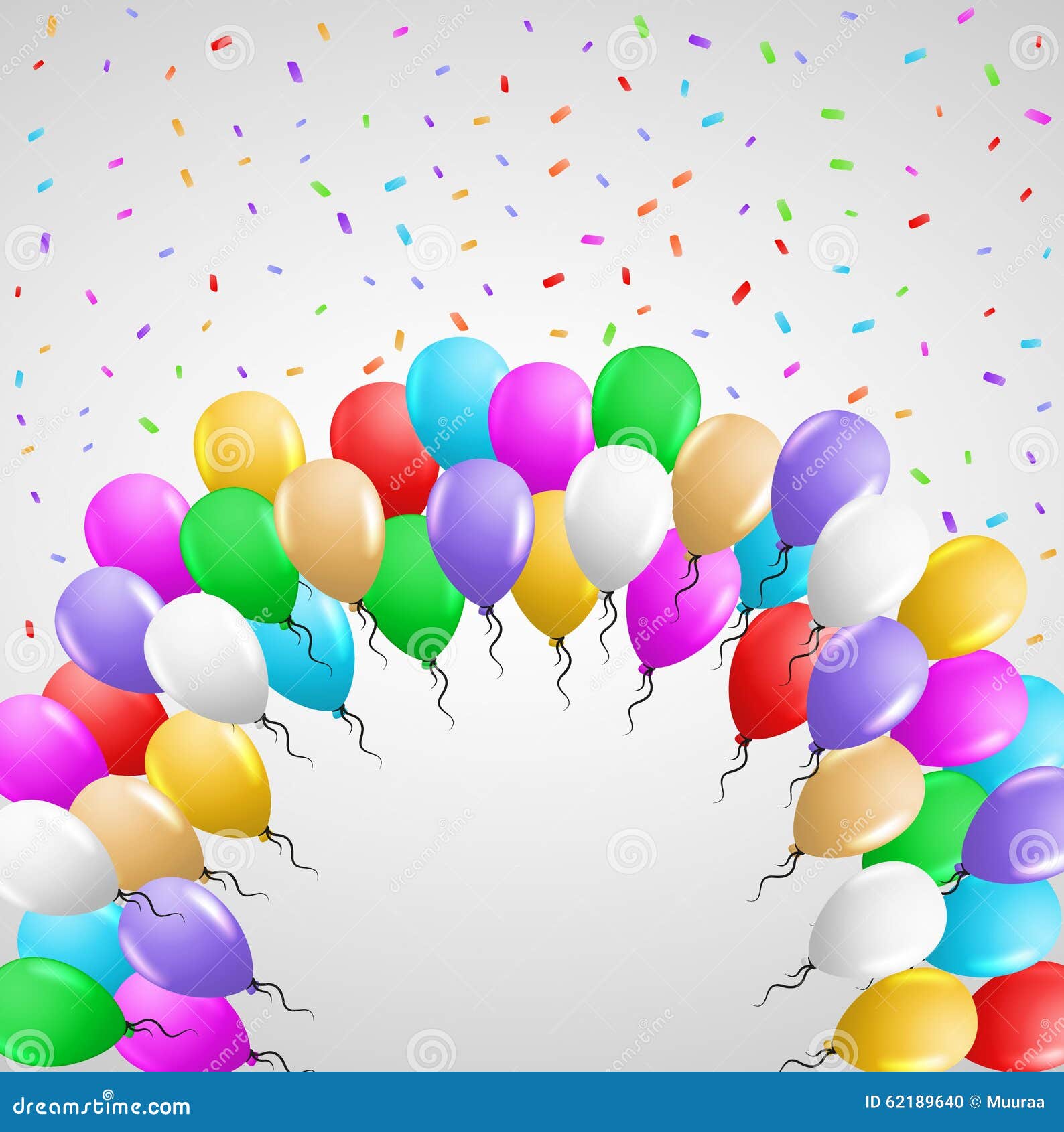 Card with many balloons stock illustration. Illustration of eps10 ...