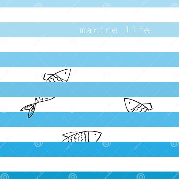 Card with marine stripes stock vector. Illustration of salt - 50957010