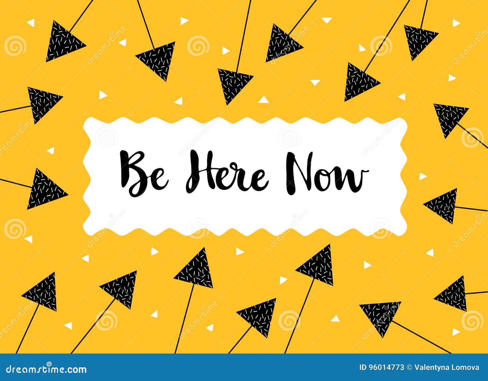 Card in a Minimal Style, Vector Templates. Be Here Now. Stock Vector ...