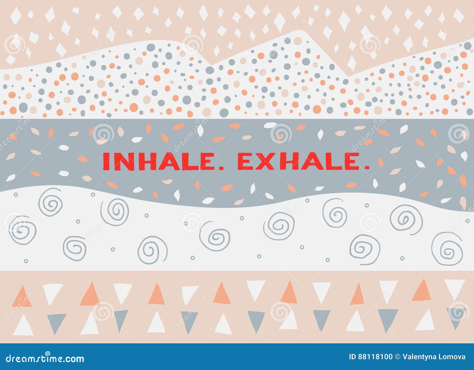 Inhale Exhale Inscription And Heartbeat Chart Vector Illustration ...