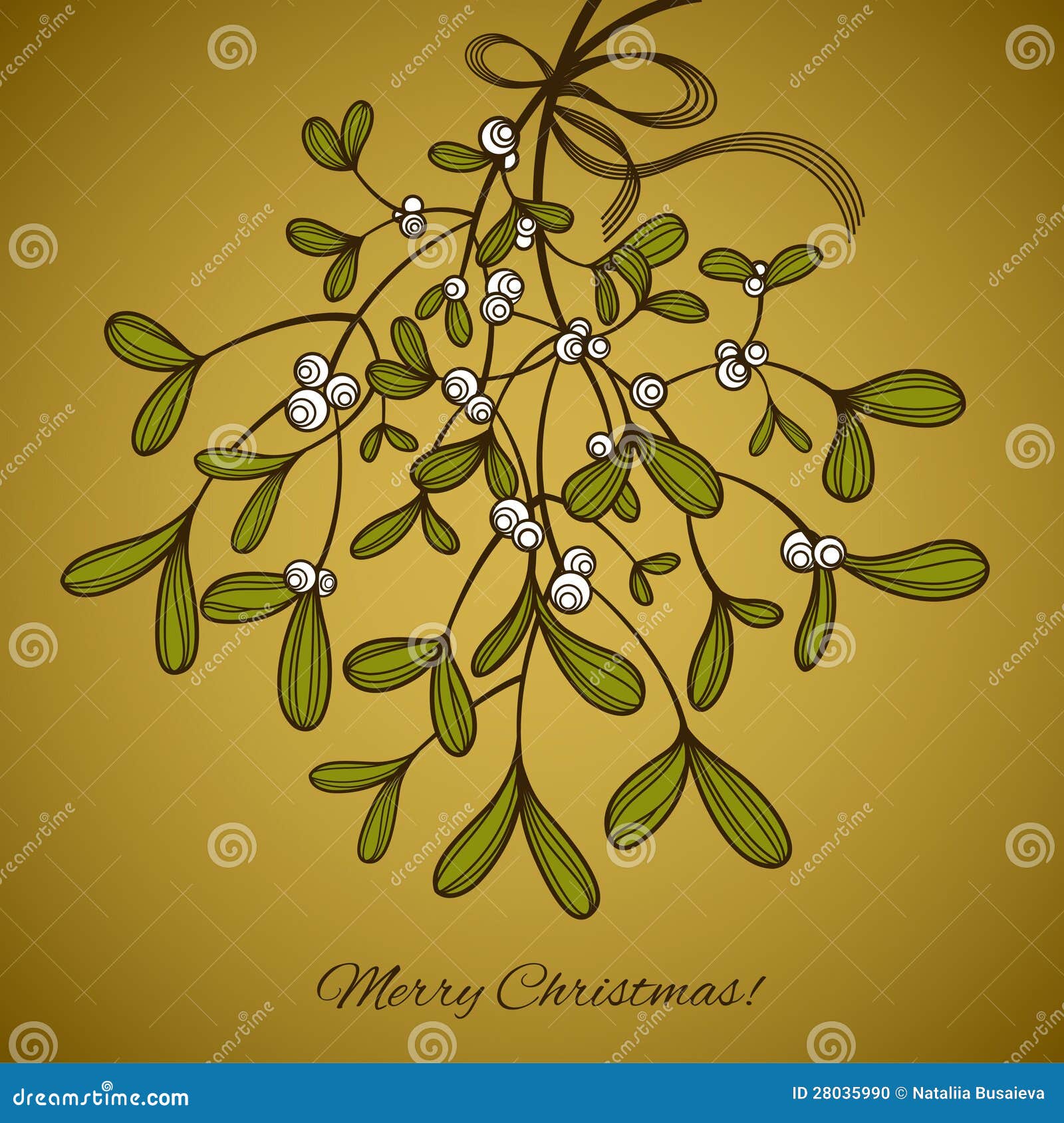 Card with mistletoe stock vector. Illustration of celebration - 28035990