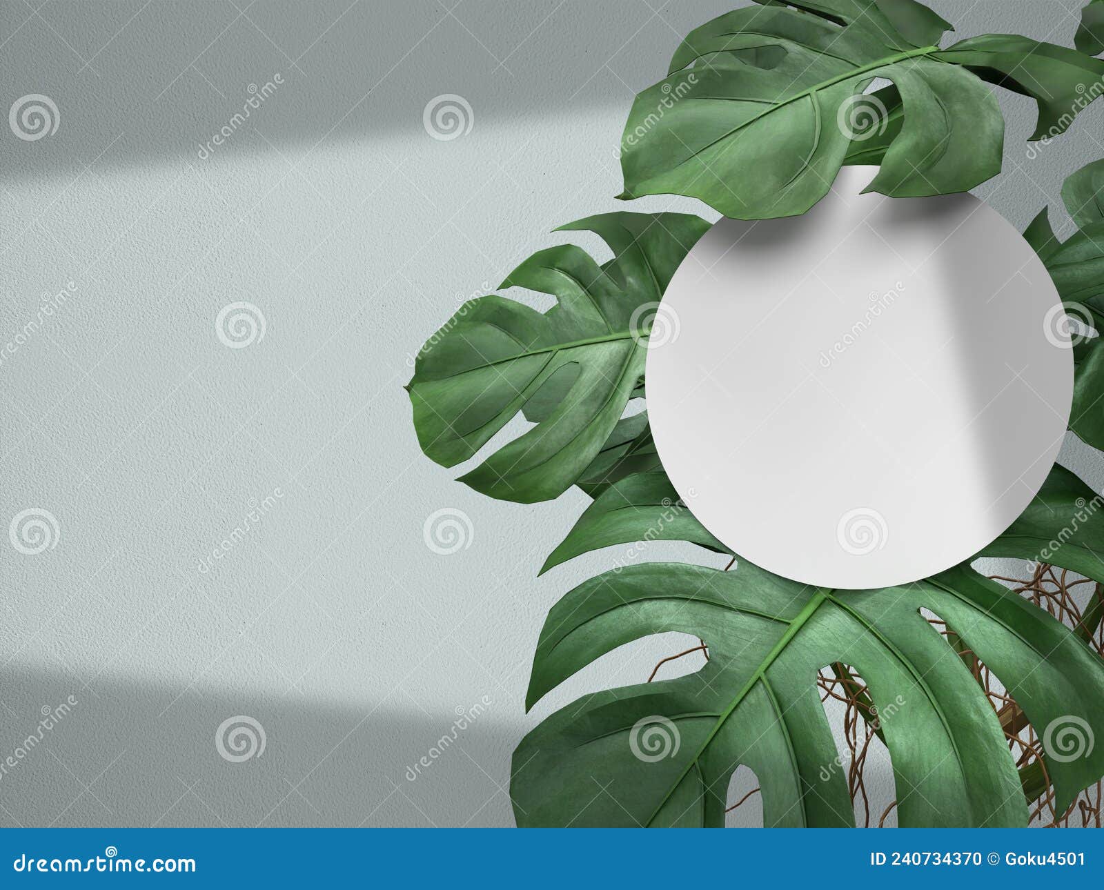 Card Mockup with Nature Leaf and Shadow. Mockup Design Template for ...