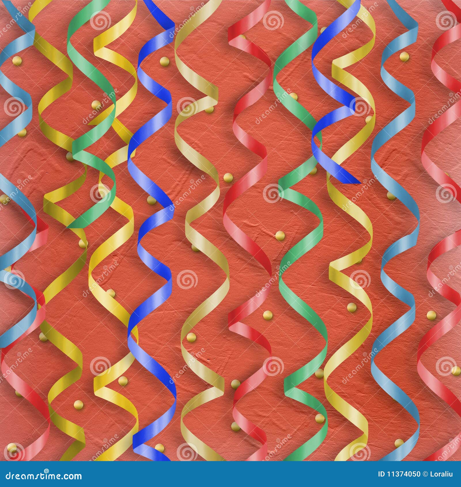 Card with Multicolor Streamers To Holiday Stock Photo - Image of fillet ...