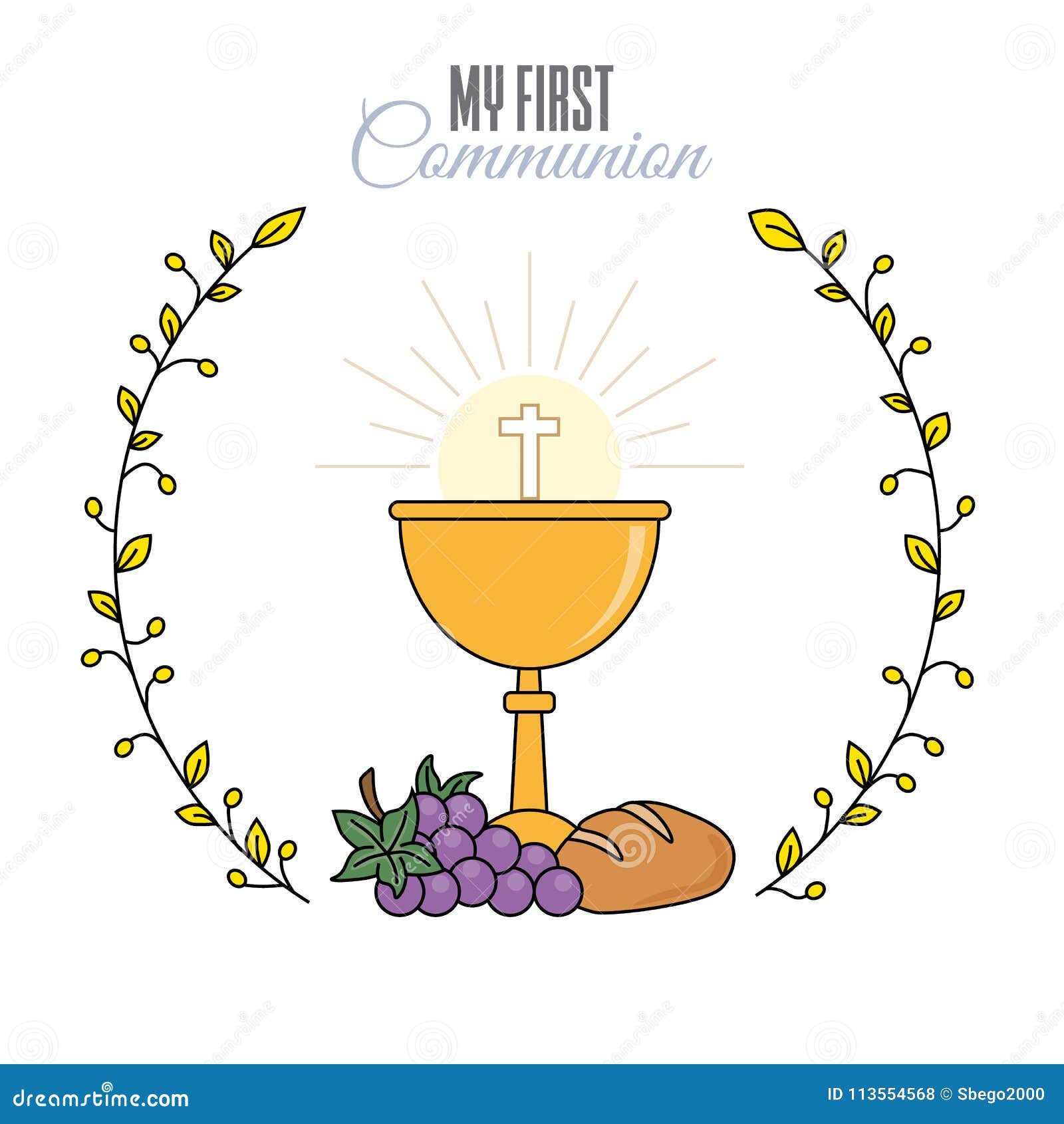 Card My First Communion Invitation Stock Vector - Illustration of ...
