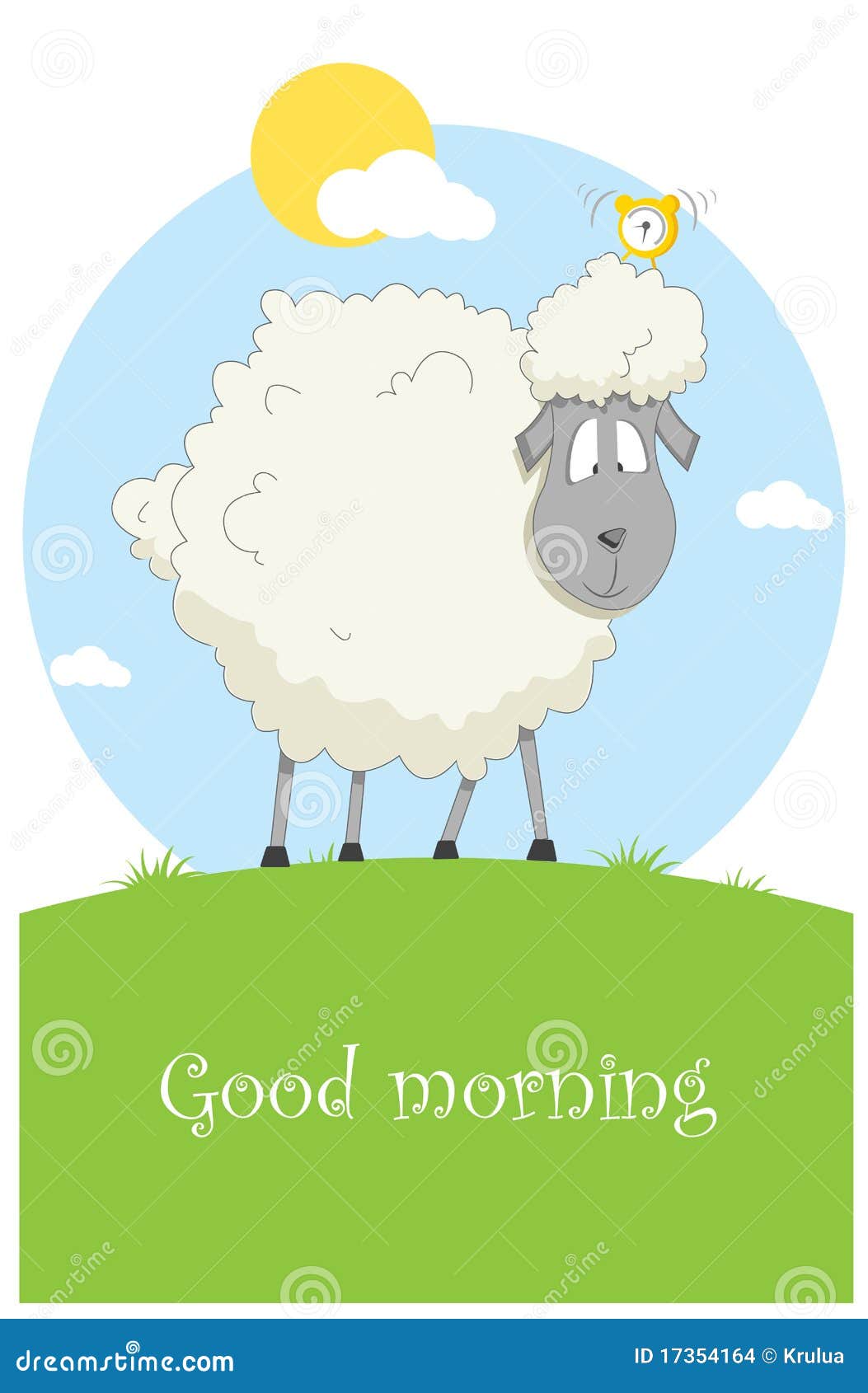 Card with nice sheep stock vector. Illustration of cute - 17354164