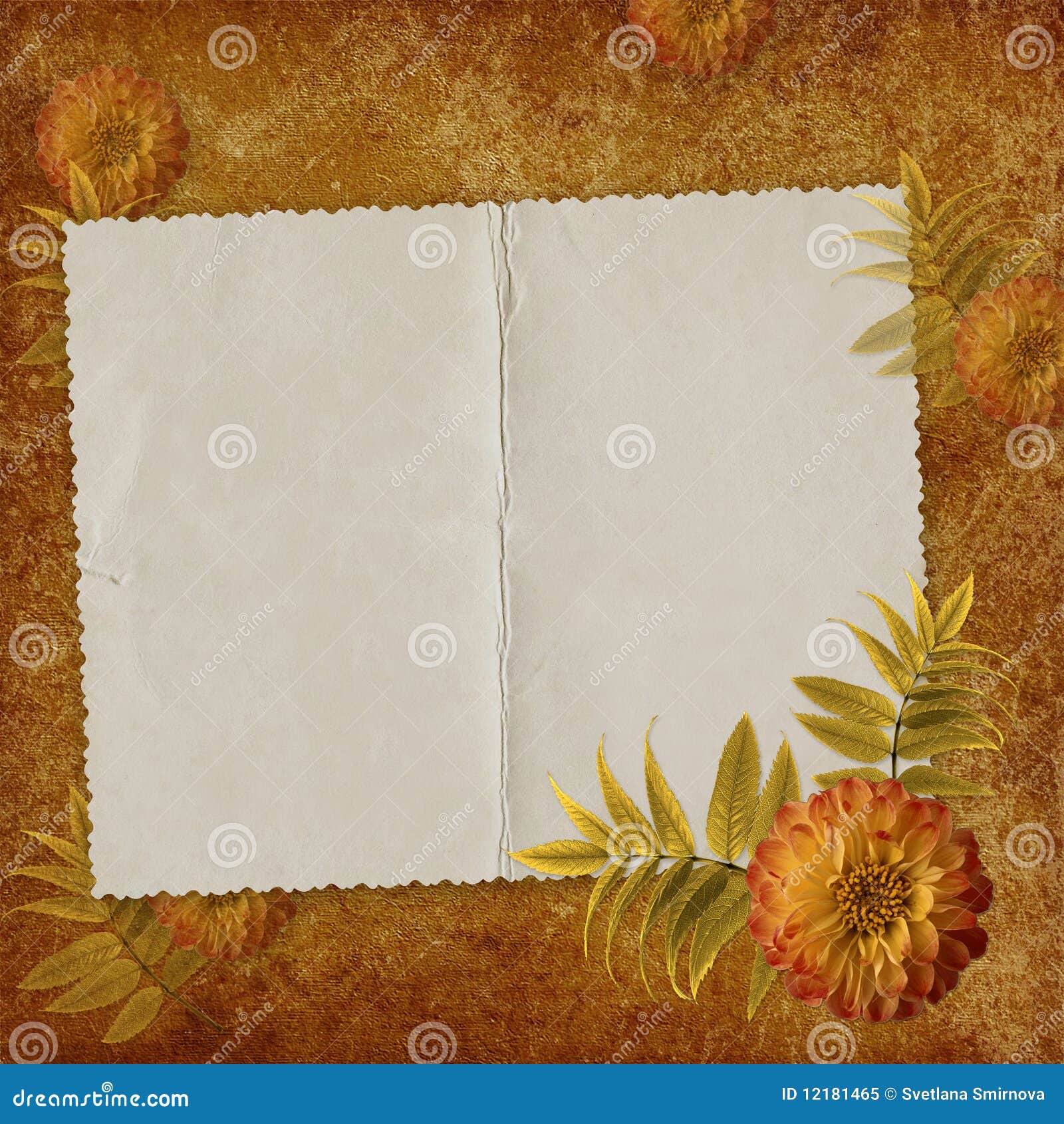 Card from Old Paper on the Abstract Background Stock Illustration ...