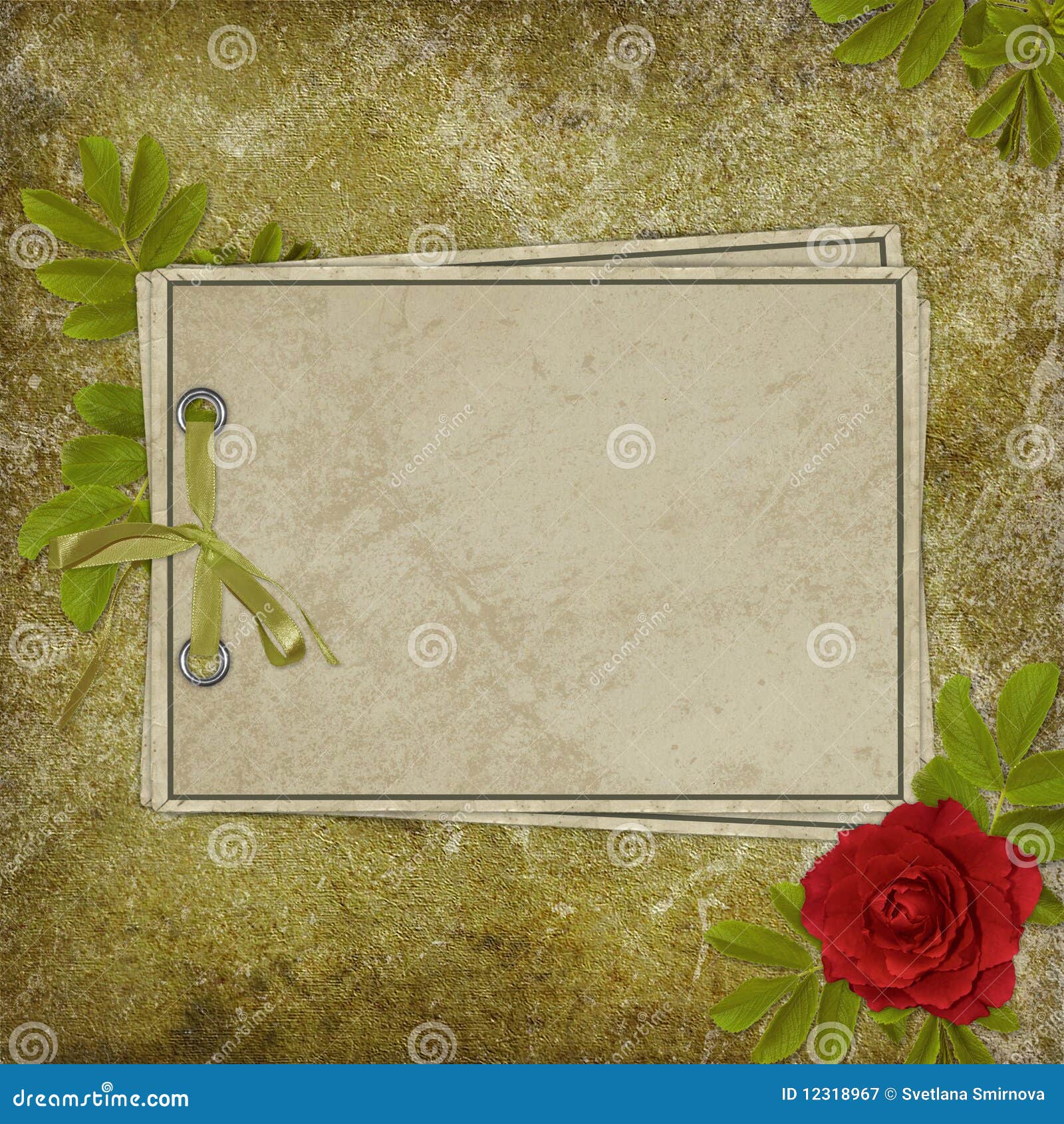 Card from Old Paper on the Abstract Background Stock Illustration ...