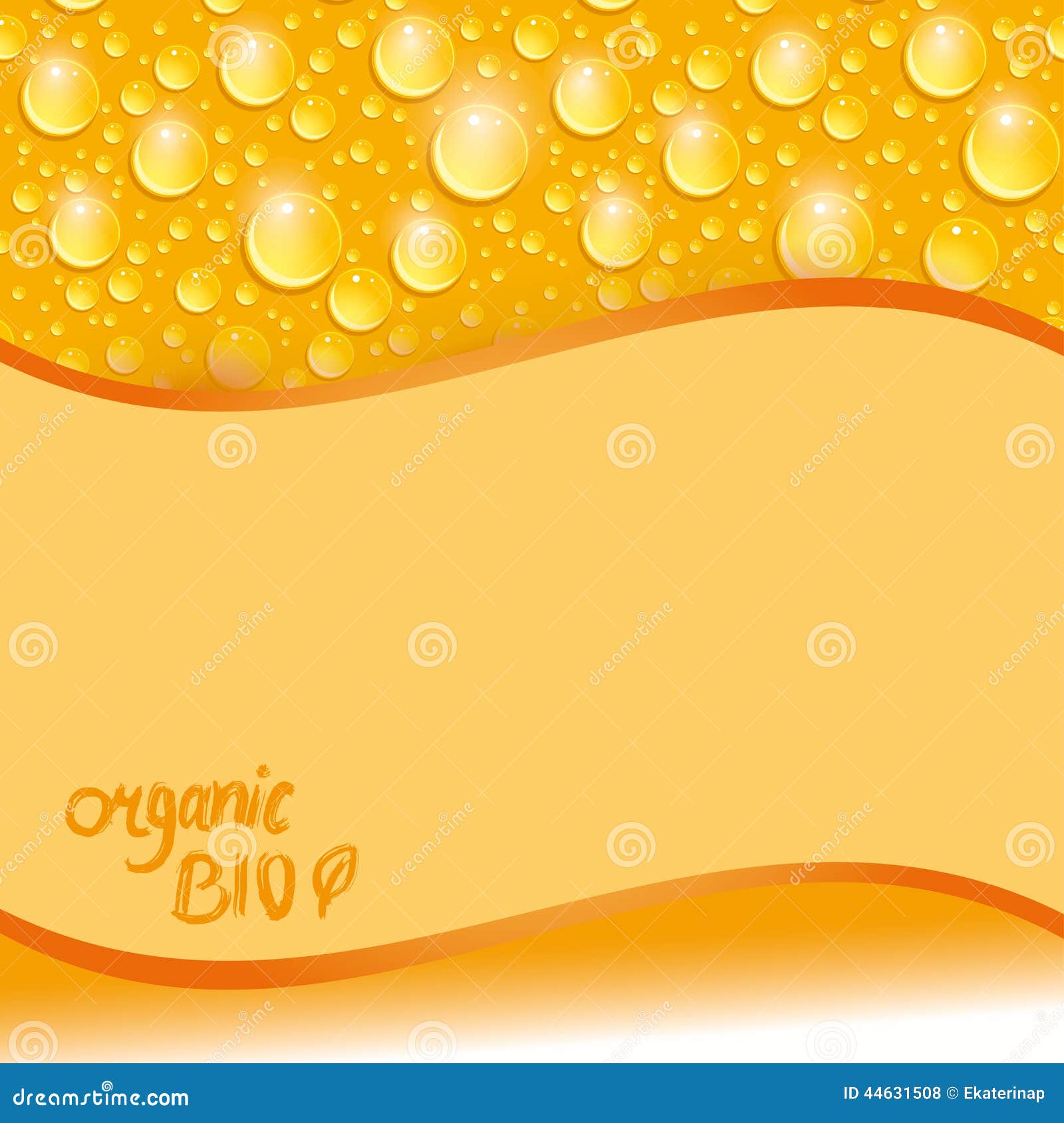 Card with Orange Water Drop. Vector Stock Vector - Illustration of ...