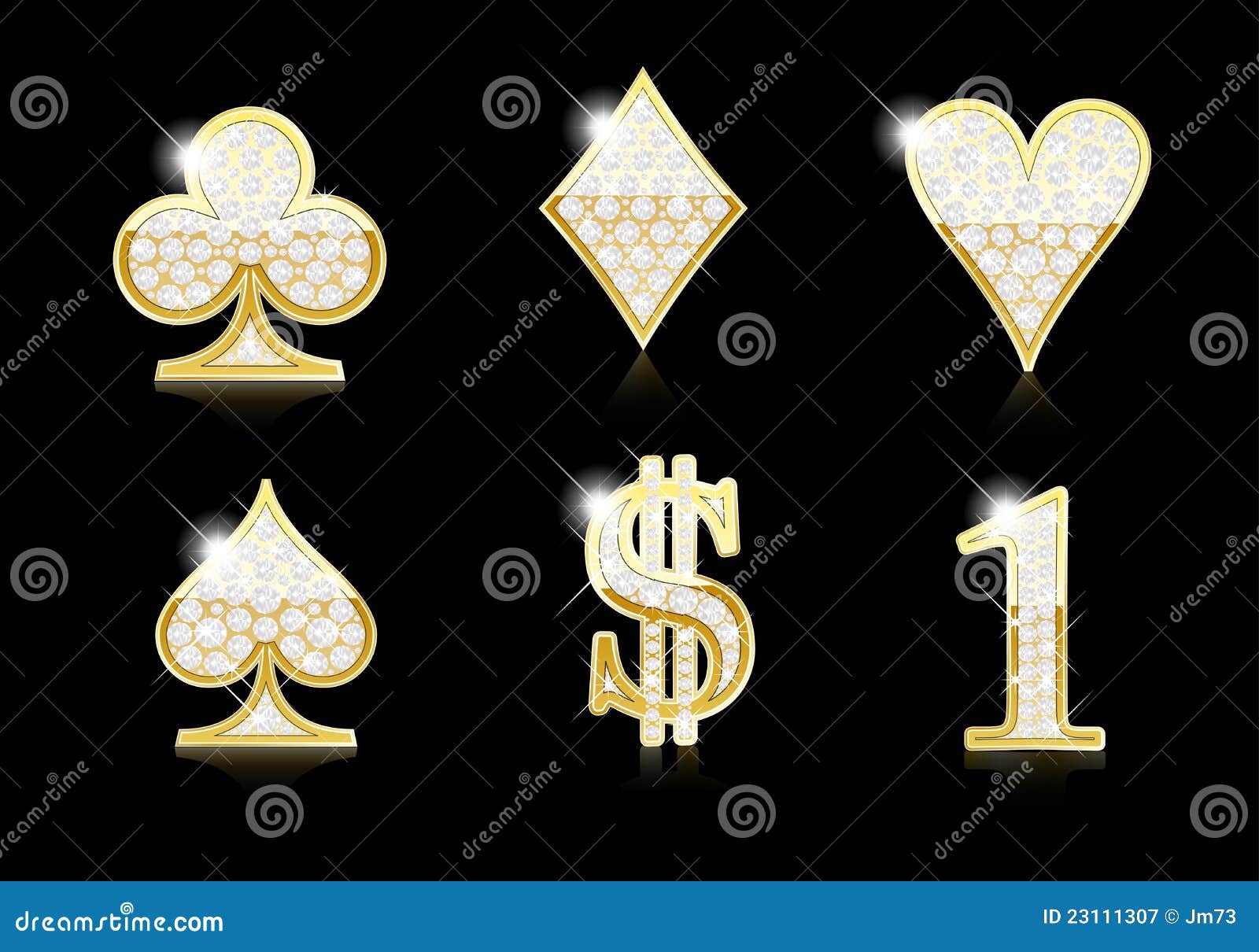Card and Other Symbols - Gold and Diamonds Stock Vector - Illustration ...