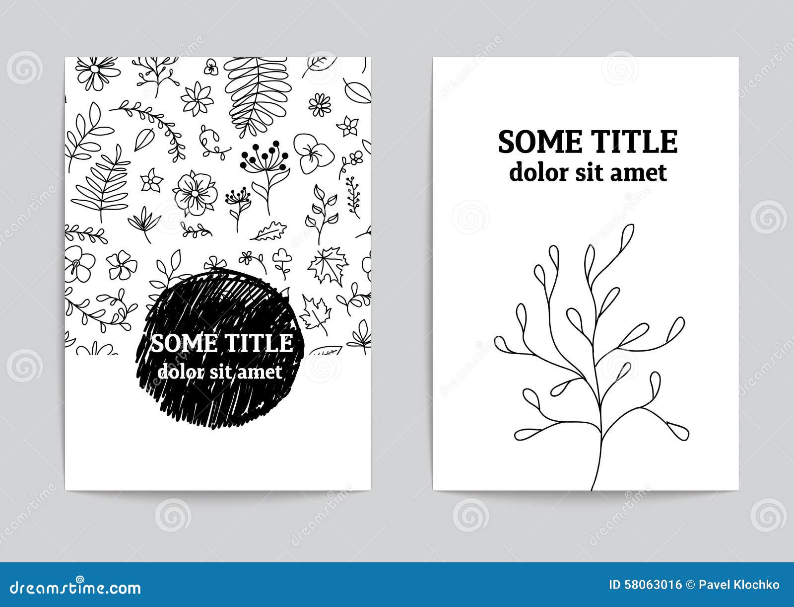 Card or Page Template. Hand Drawn Floral Design Stock Vector ...