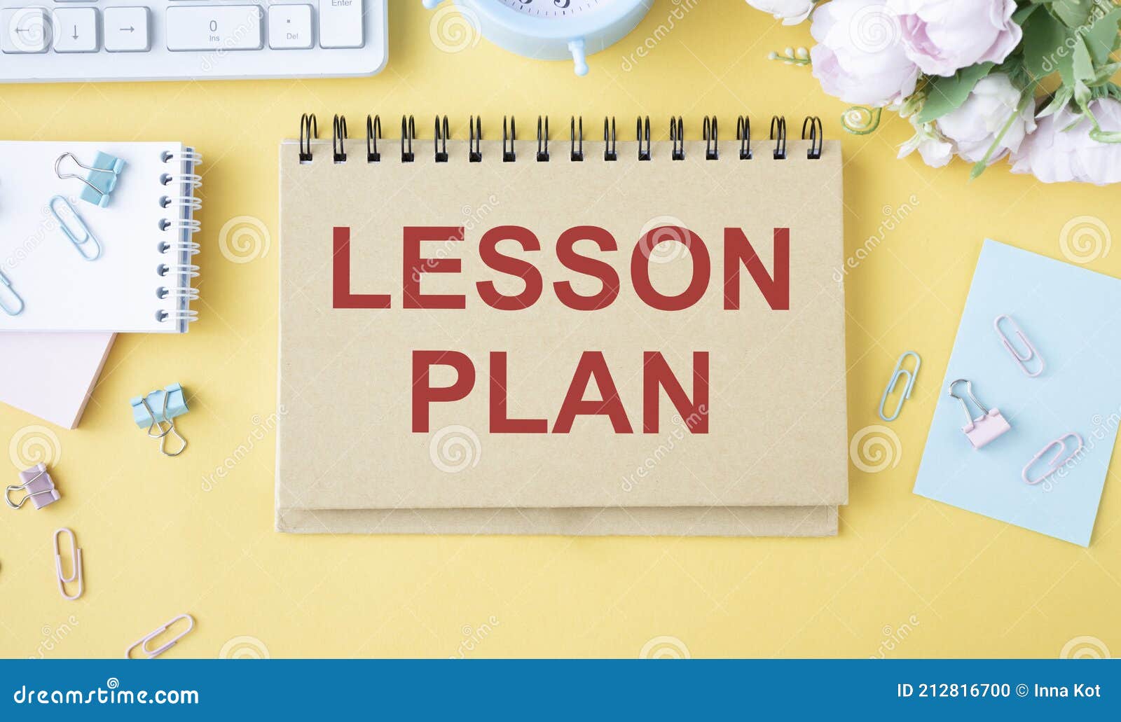 Card Paper with Text LESSONS PLAN on a Yellow Background. Education and ...
