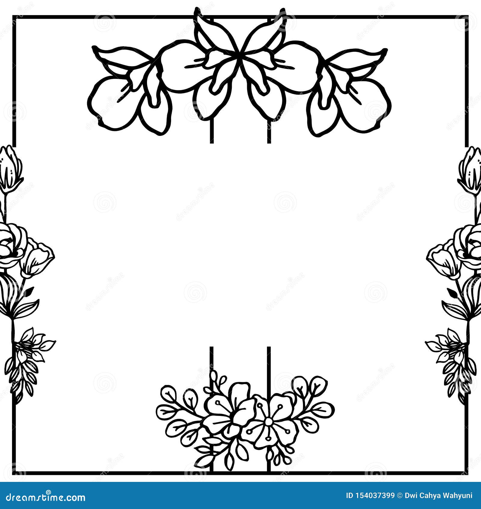 Card for Pattern Art of Flower Frame. Vector Stock Vector ...