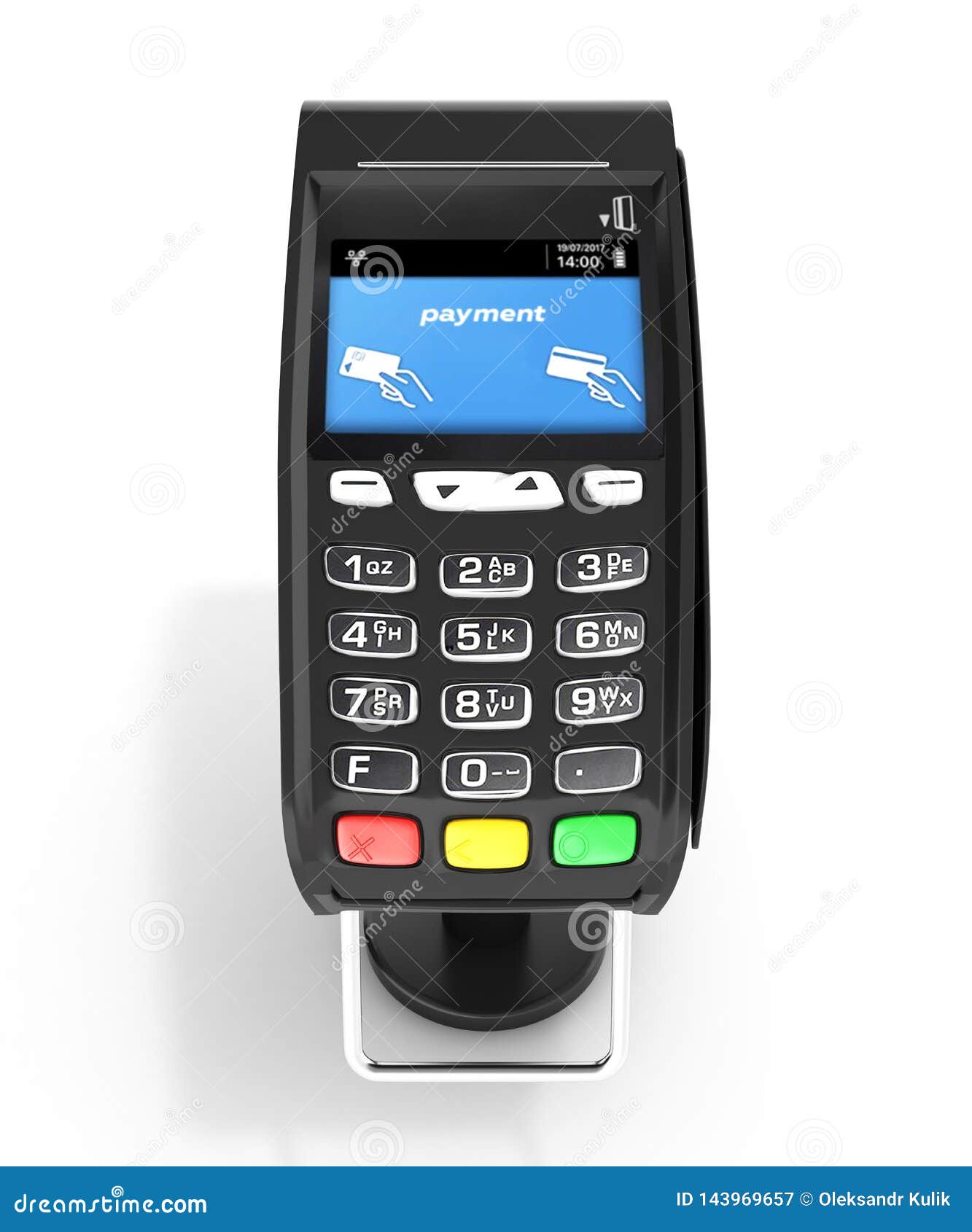 Card Payment Terminal POS Terminal Top View Isolated on White ... Card Payment Terminal POS Terminal Top View Isolated on White ...