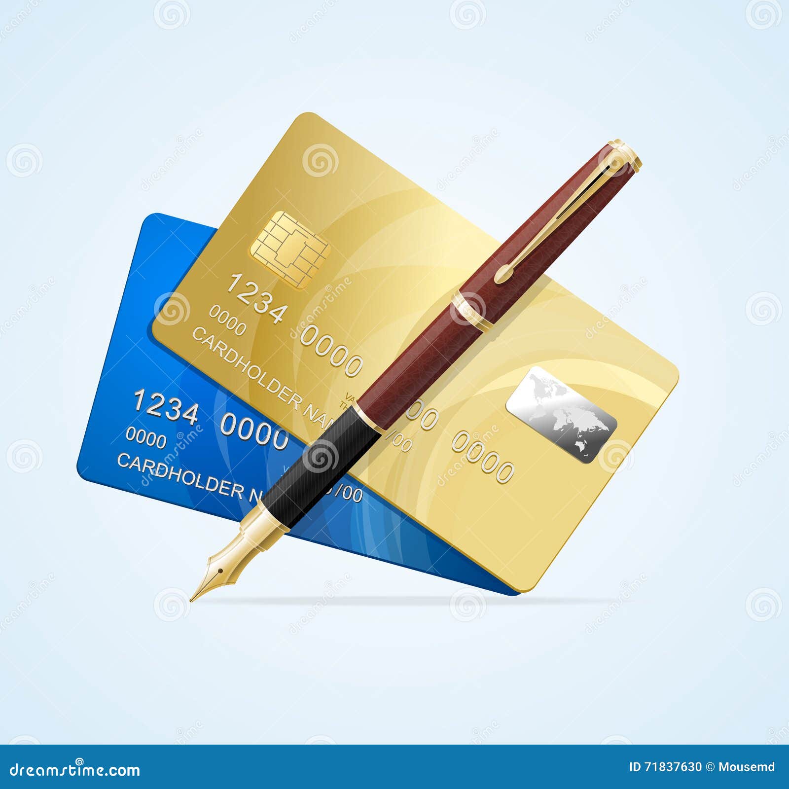 Card and Pen Business Concept. Vector Stock Vector - Illustration of ...