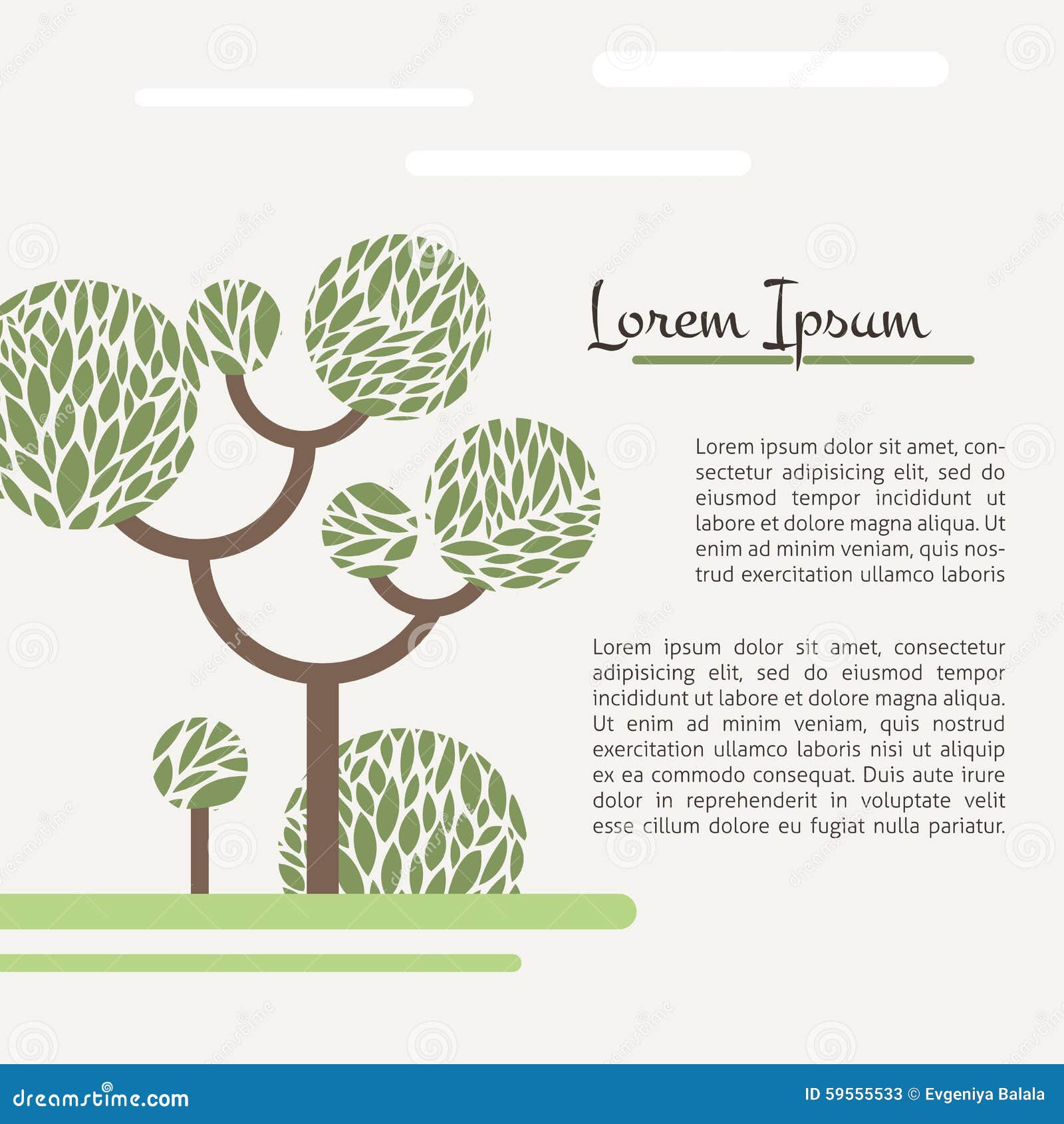 Card with a Picture of a Green Tree Stock Vector - Illustration of ...