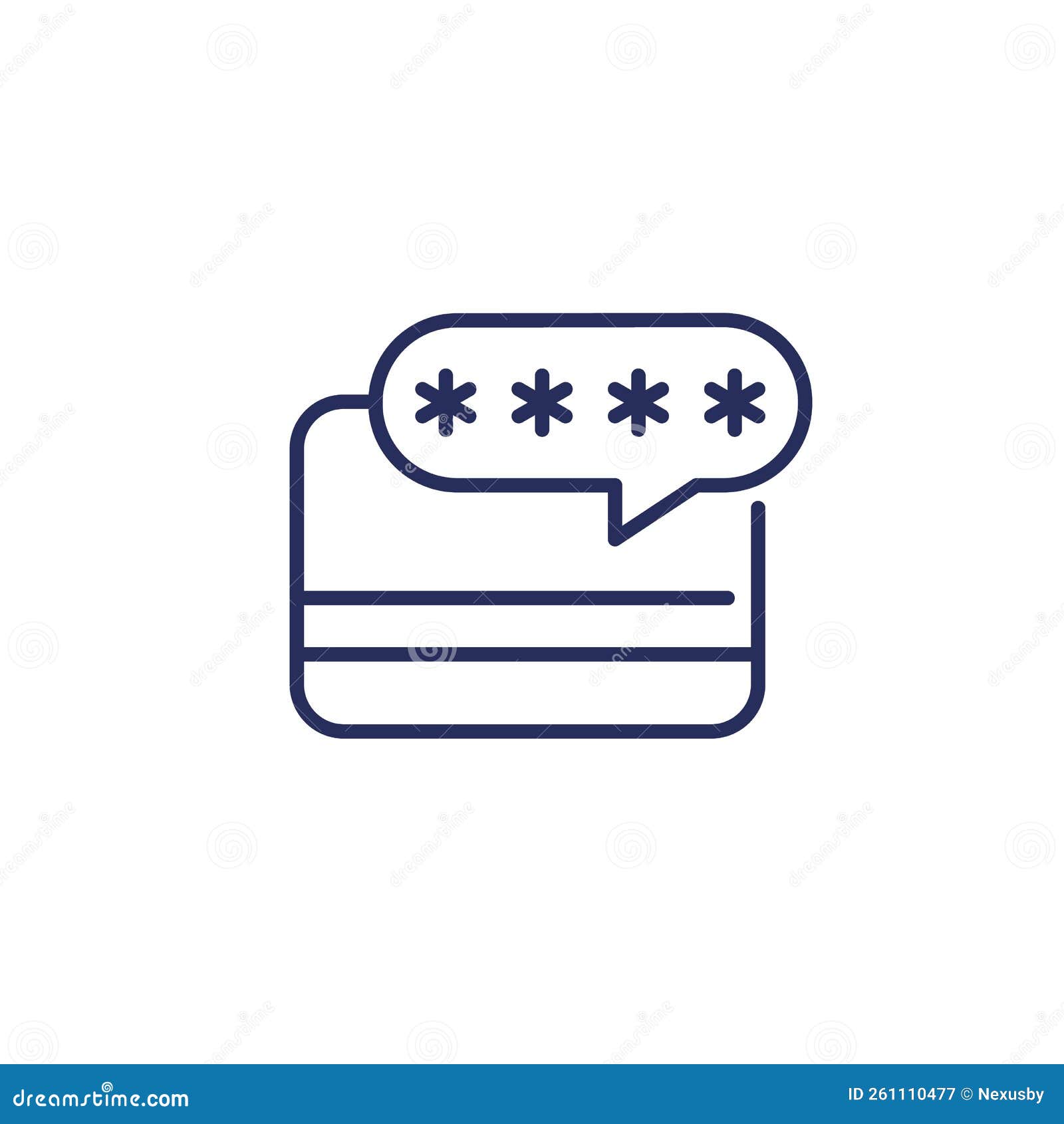 Card PIN Code Icon, Line Vector Stock Vector - Illustration of security ...