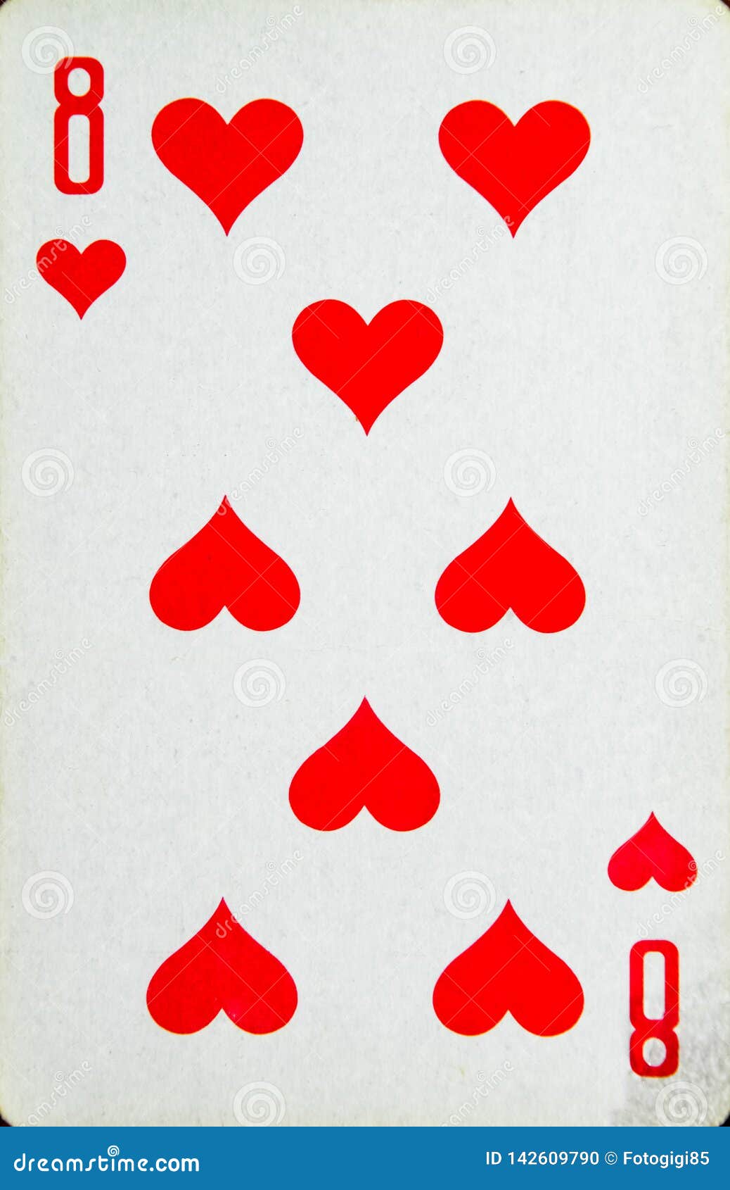 Card Playing Eight of Hearts, Suit of Hearts Stock Photo - Image of ...