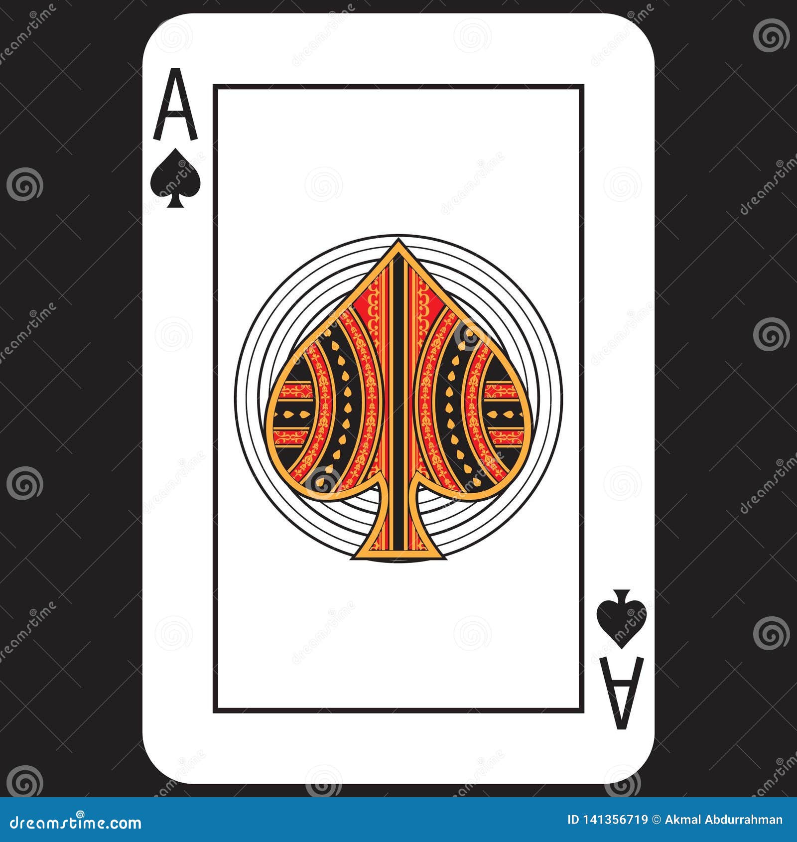 Card Poker Ace stock vector. Illustration of games, editable - 141356719