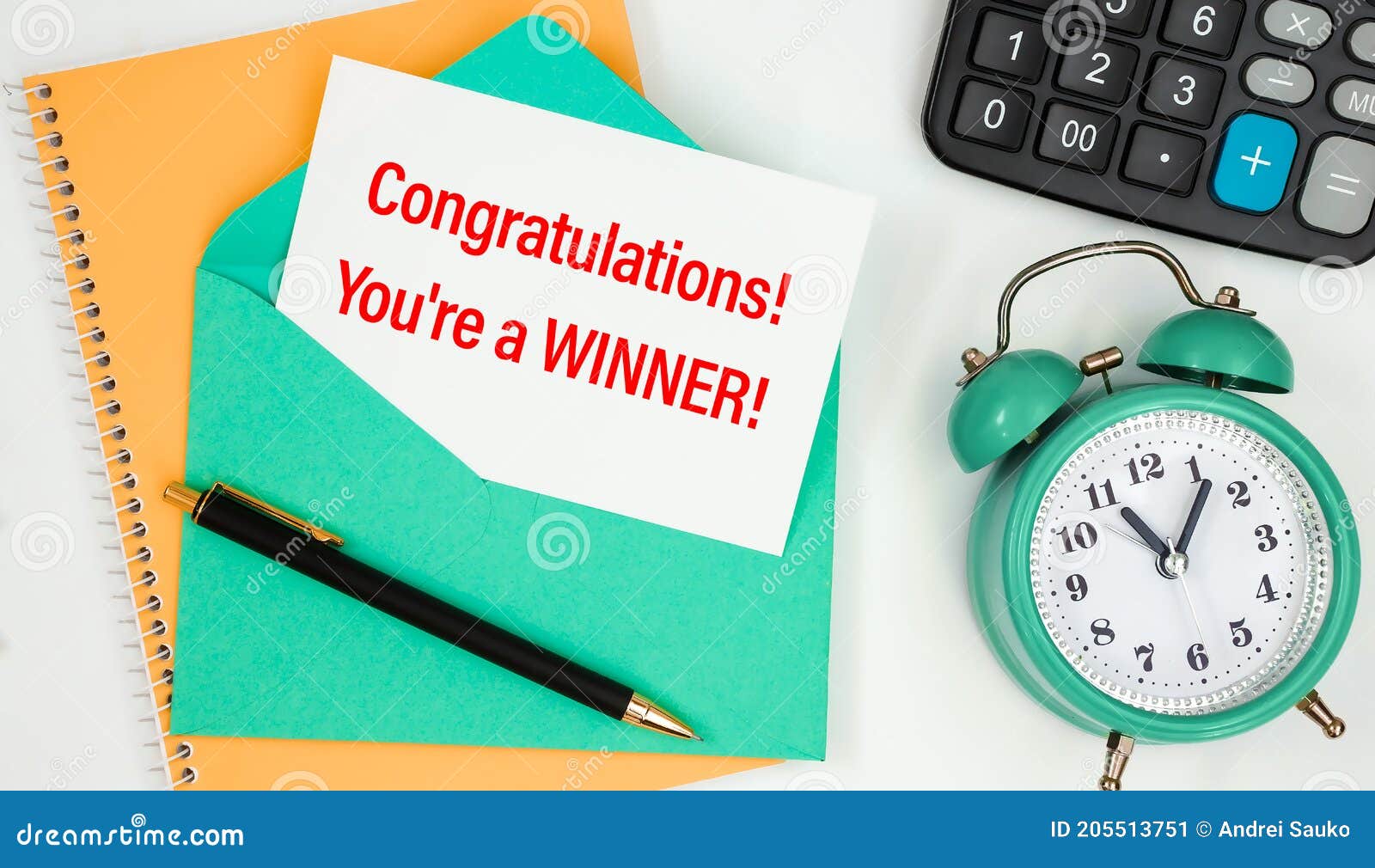 Card on a Postal Envelope with the Text - Congratulations, You`re a ...