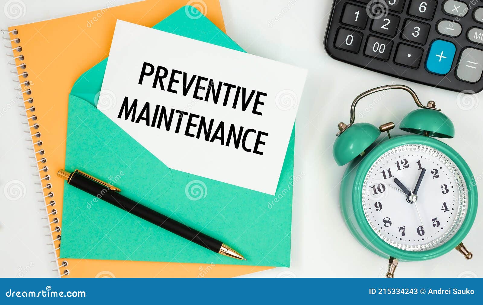 Card on a Postal Envelope with the Text Preventive Maintenance Stock ...