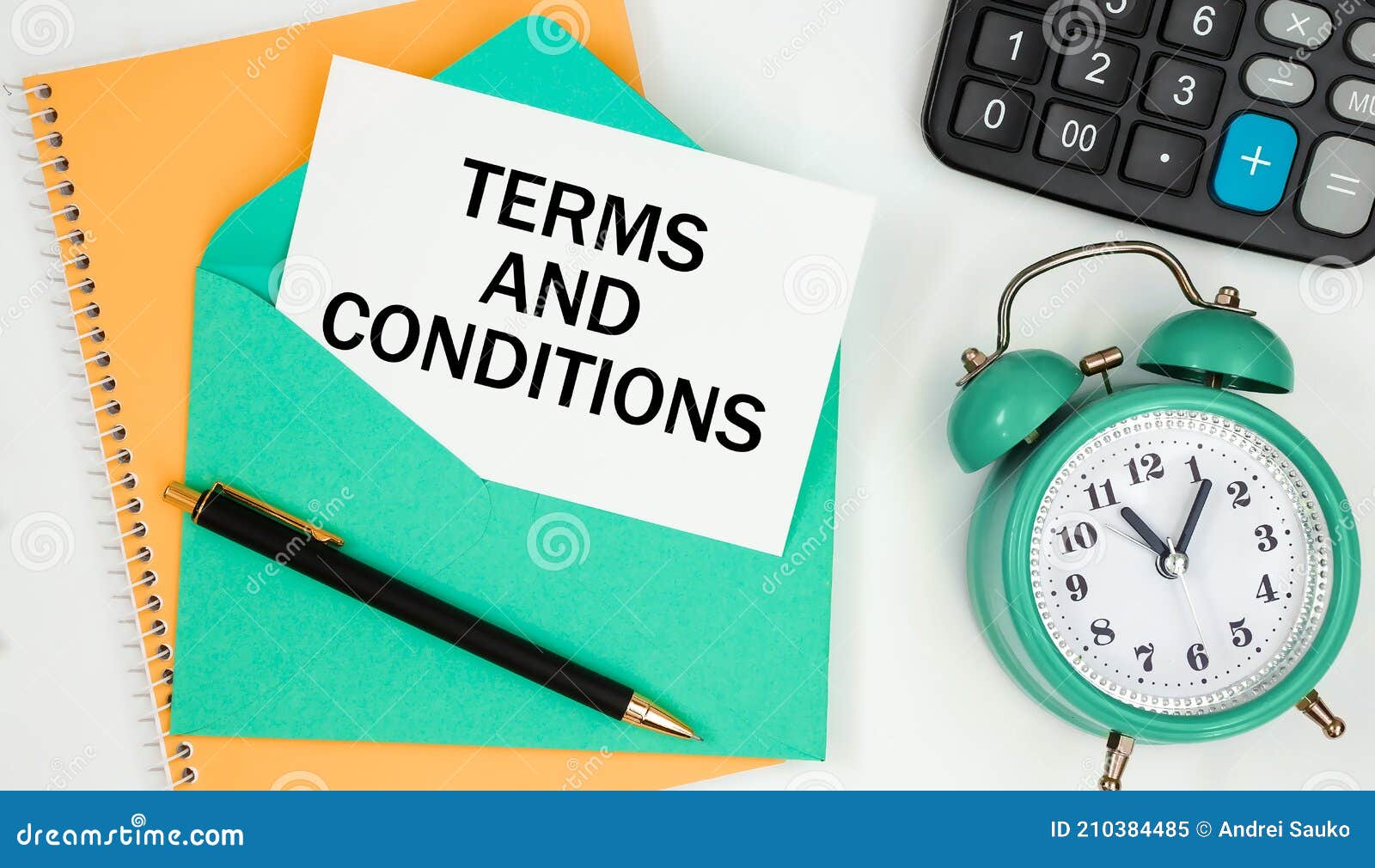 Card on a Postal Envelope with the Text Terms and Conditions Stock ...