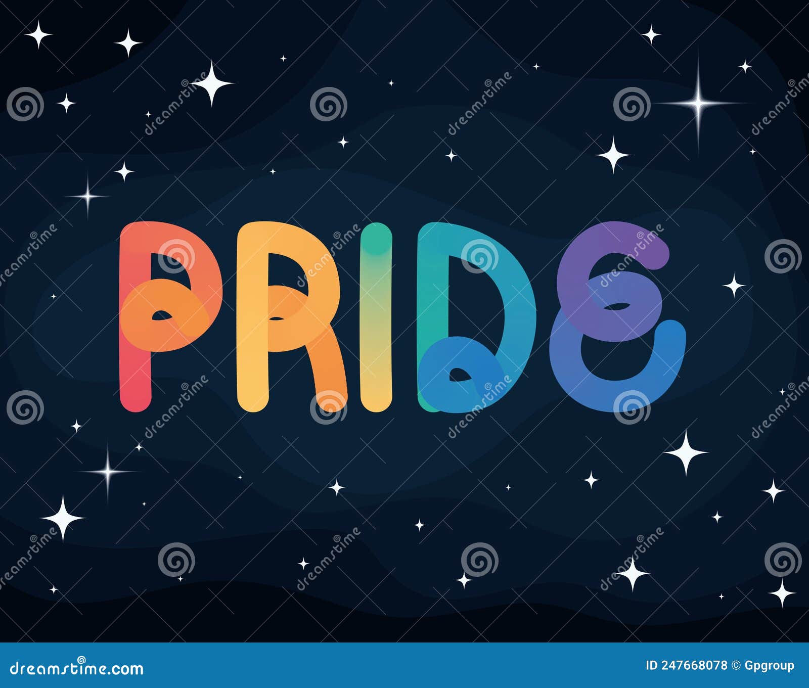 Card of pride lettering stock illustration. Illustration of love ...