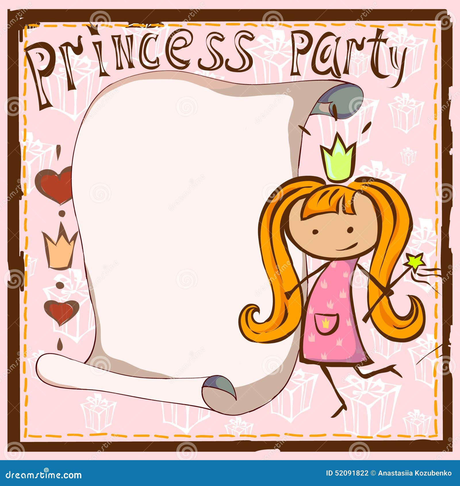 Card for the princess stock vector. Illustration of princess - 52091822