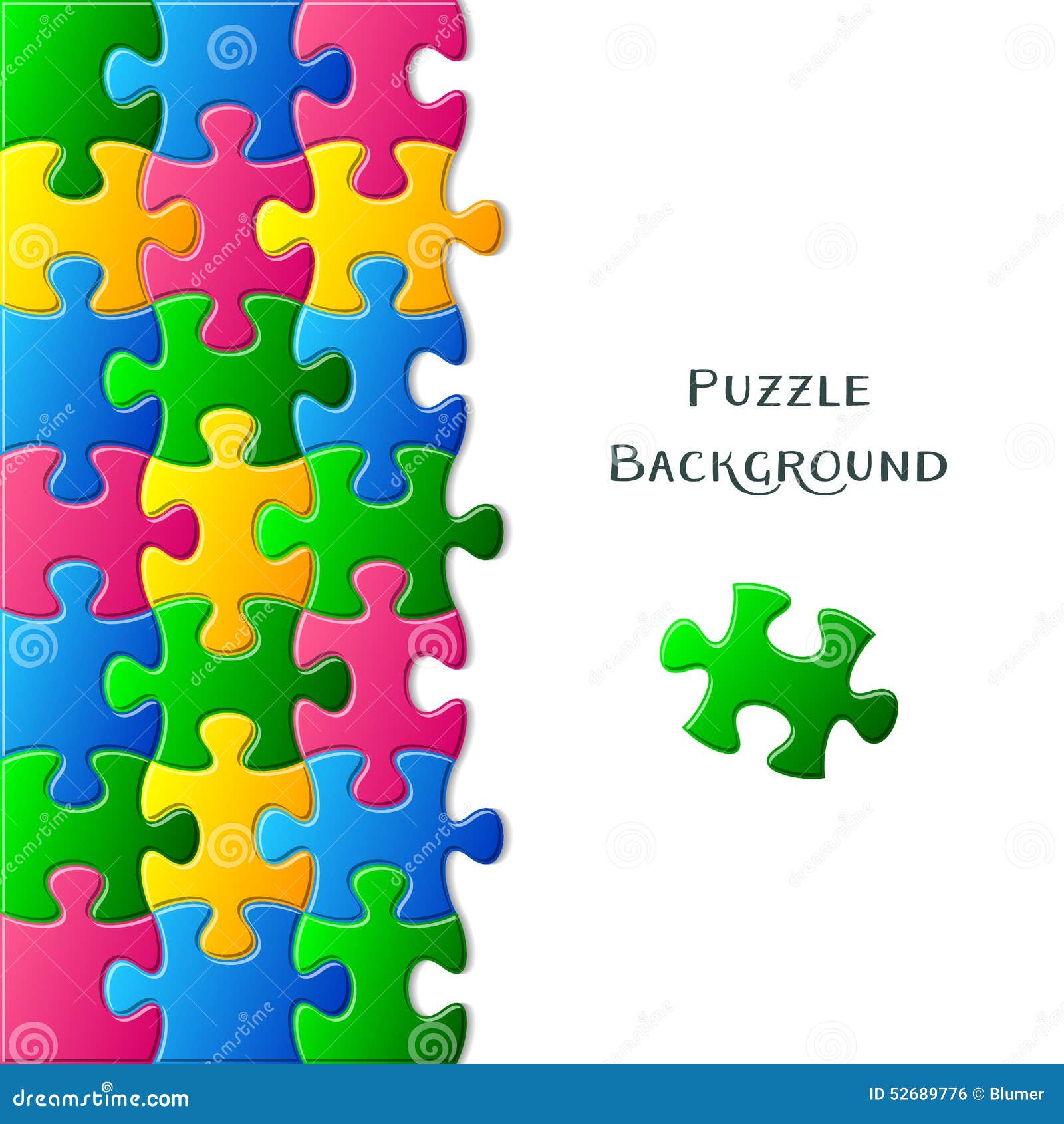 Card with puzzle pieces stock vector. Illustration of pattern - 52689776