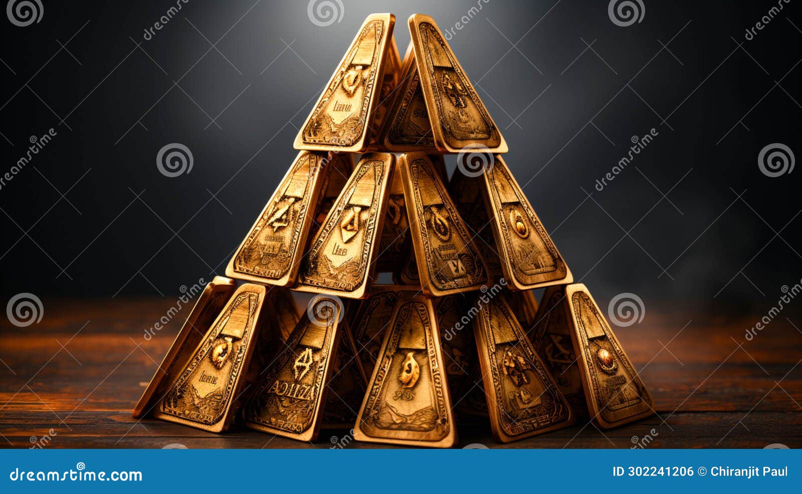 Card Pyramid Isolated on White Stock Illustration - Illustration of ...