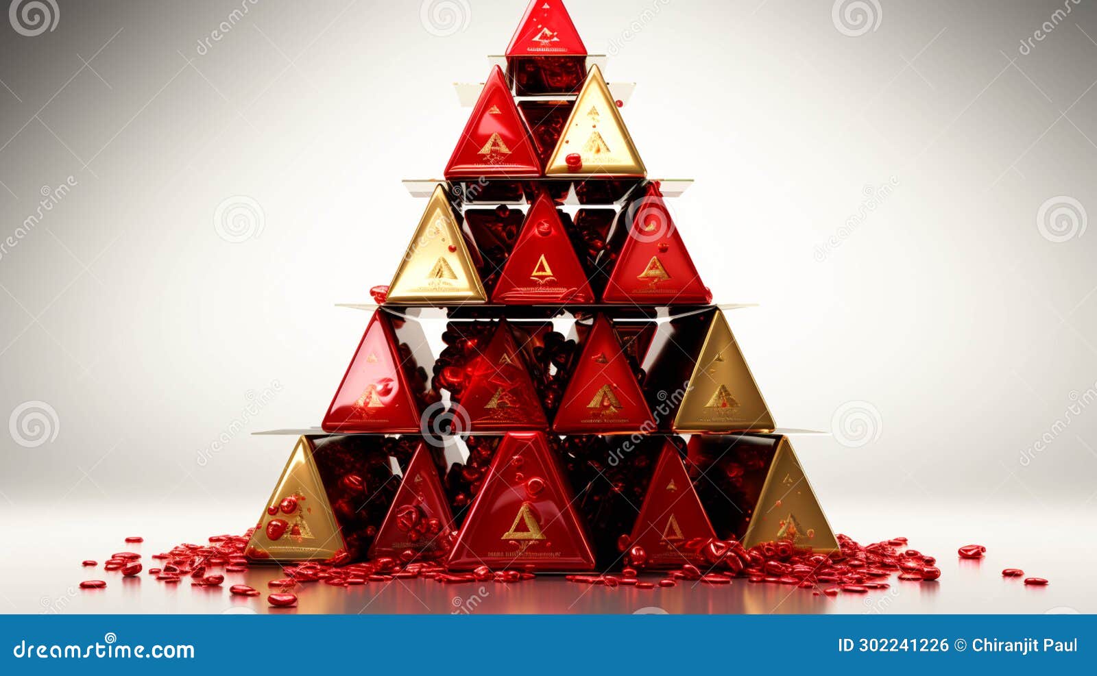 Card Pyramid Isolated on White Stock Illustration - Illustration of ...