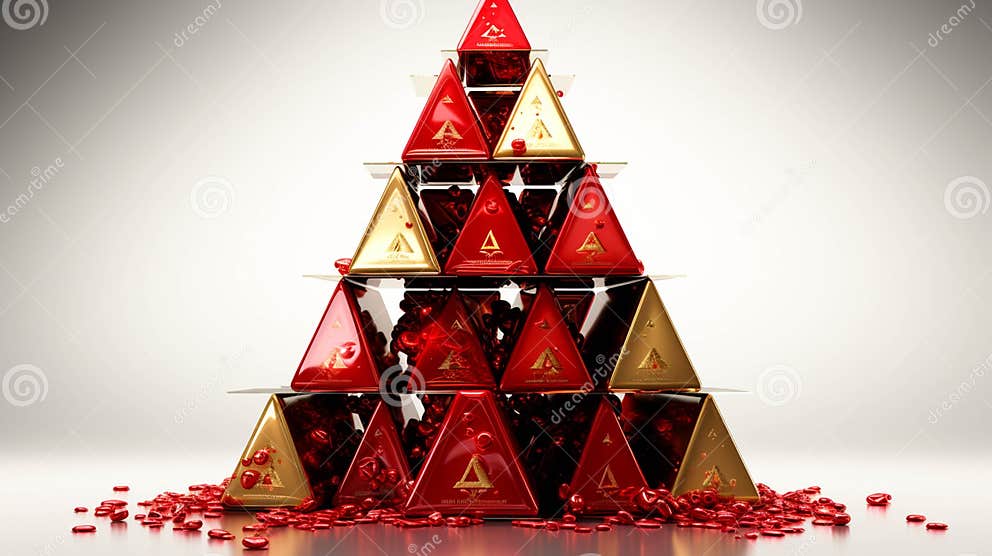 Card Pyramid Isolated on White Stock Illustration - Illustration of ...