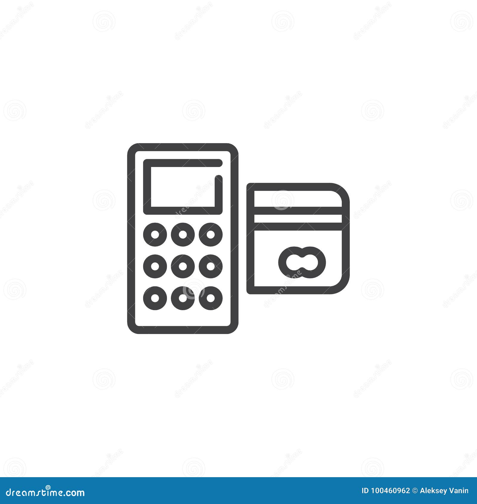 Card Reader Machine Line Icon Stock Vector - Illustration of flat ...