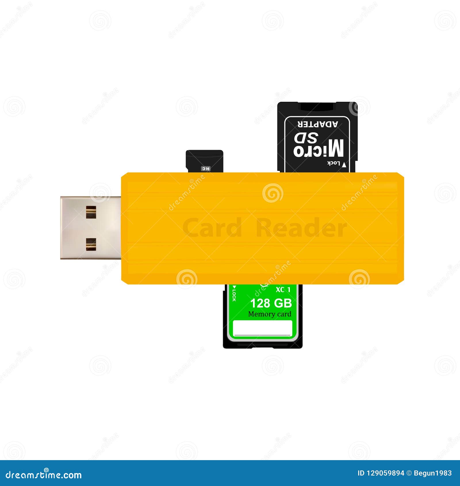 Card Reader for Reading Memory Cards in Vector. Stock Vector ...
