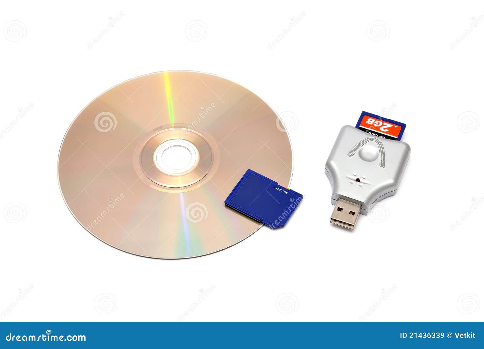 Card Reader, USB Flash Drive and Memory Card Stock Image - Image of ...