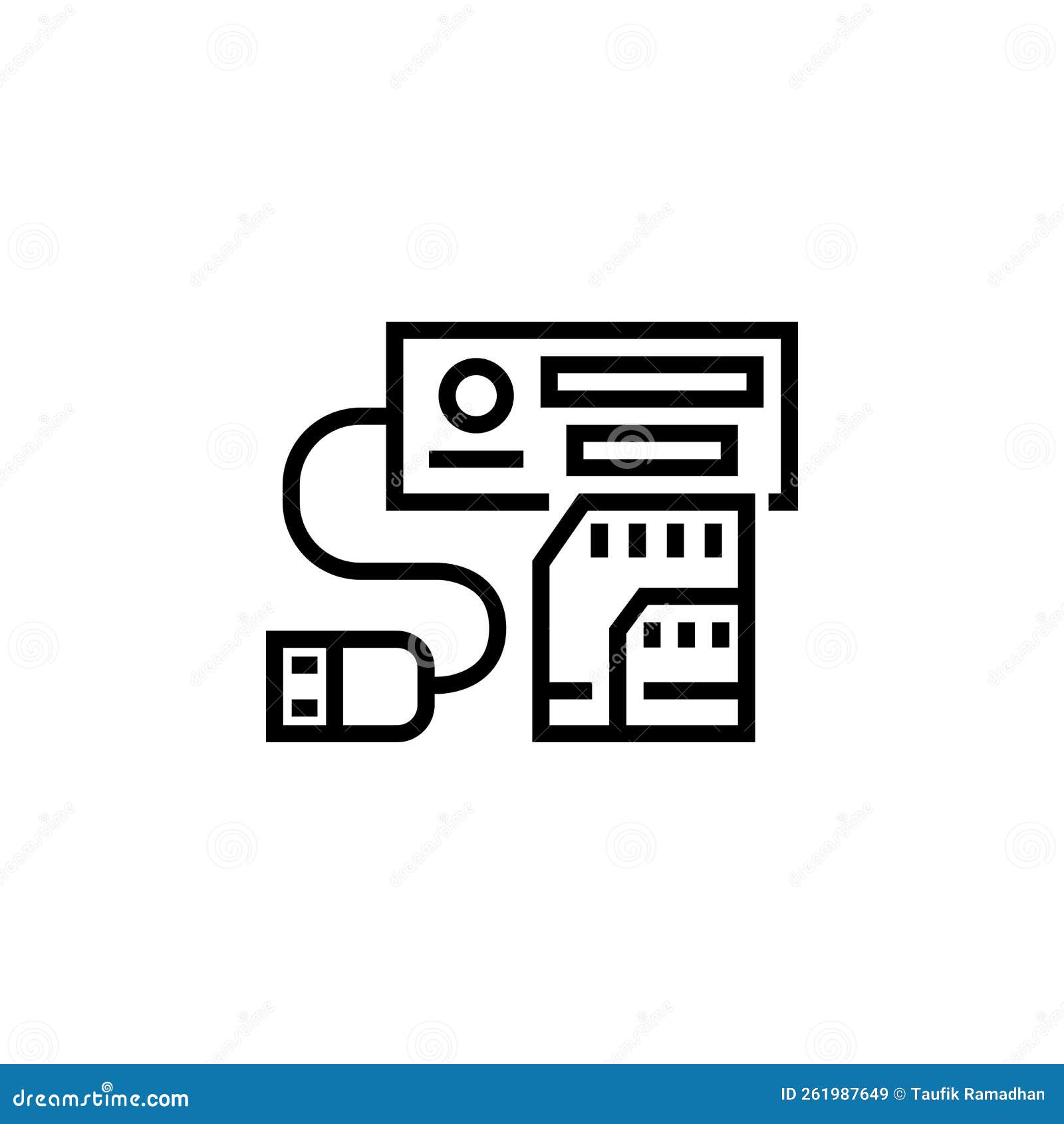 Card Reader Vector Icon. Computer Component Icon Outline Style. Perfect ...
