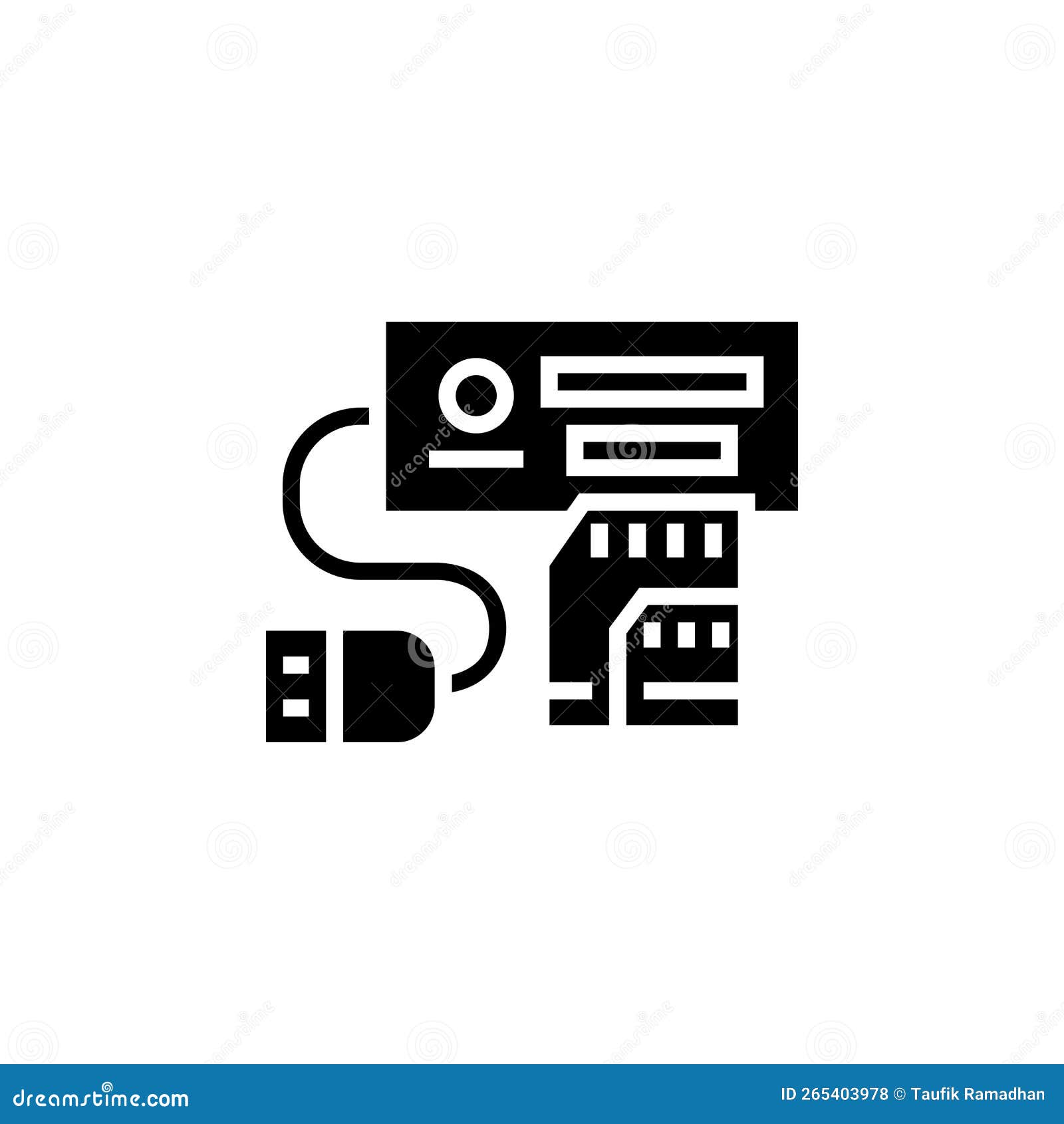 Card Reader Vector Icon. Computer Component Icon Solid Style. Perfect ...
