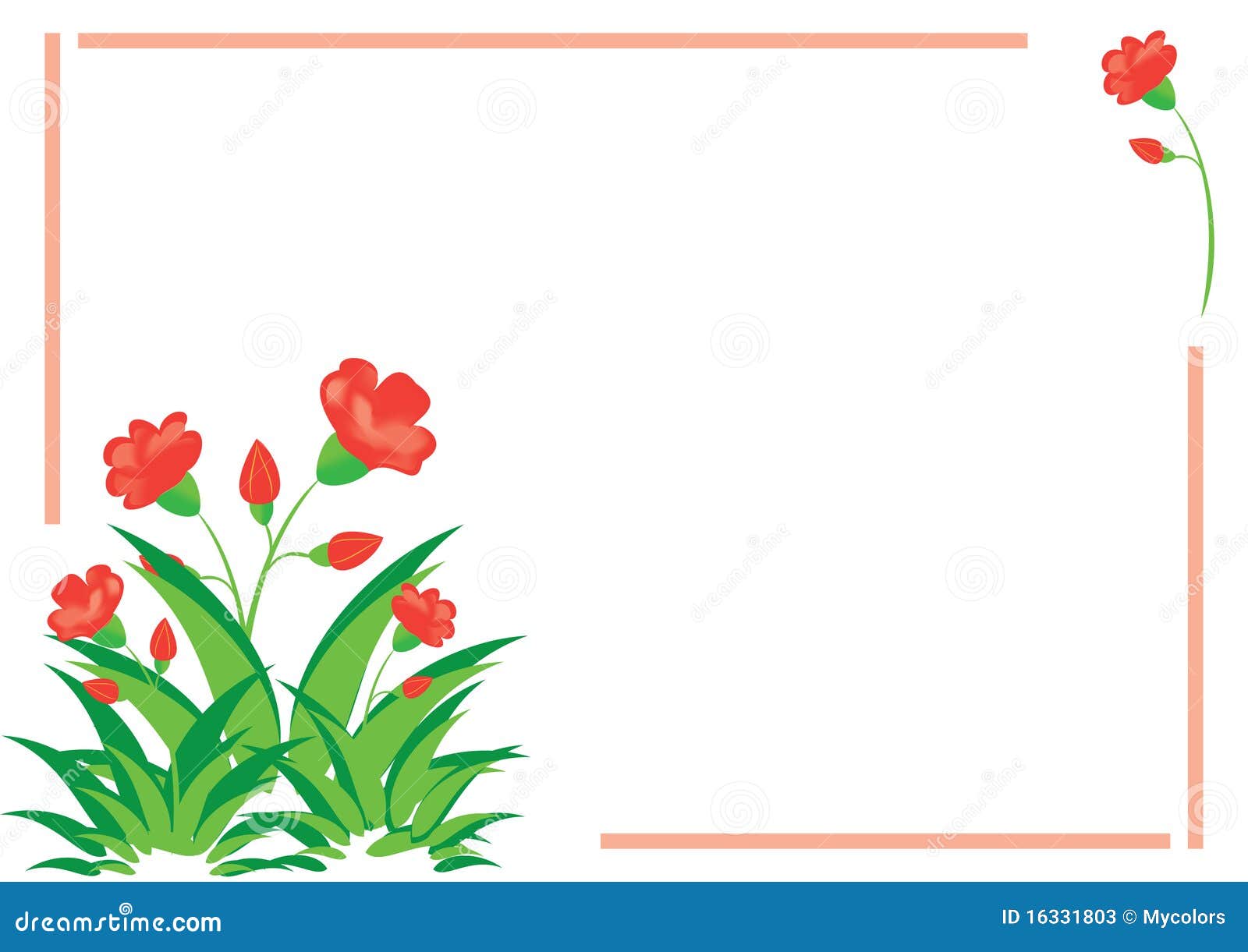 Card with Red and Green Flora - Vector Stock Vector - Illustration of ...