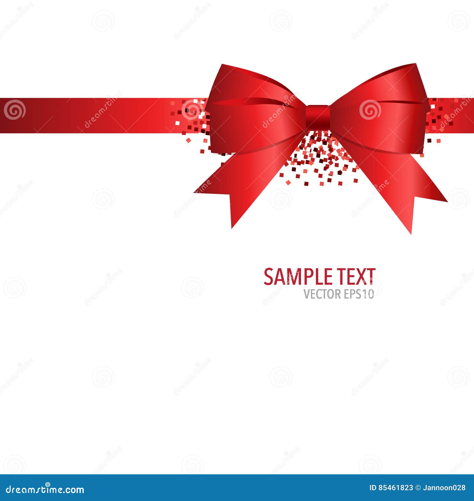Card with Red Ribbon and Bow. Vector Illustration Stock Vector ...