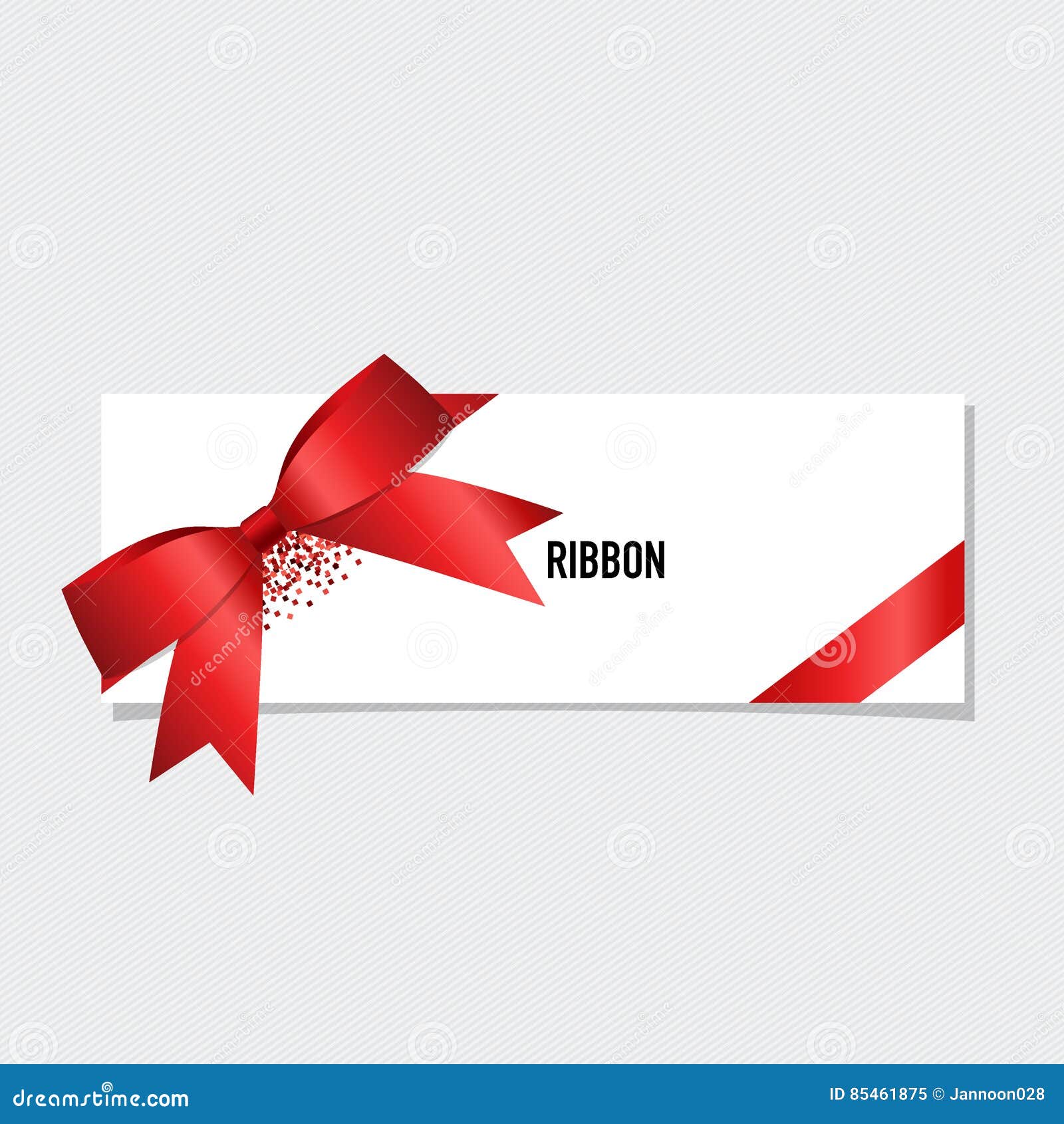 Card with Red Ribbon and Bow. Vector Illustration Stock Vector ...