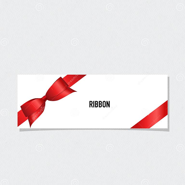 Card with Red Ribbon and Bow. Vector Illustration Stock Vector ...