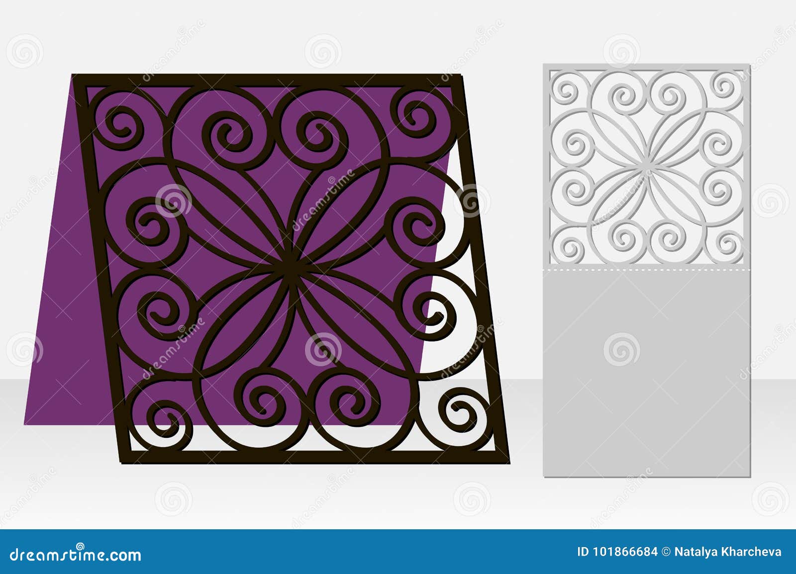 Card with a Repeating Geometric Pattern for Laser Cut. Stock Vector ...