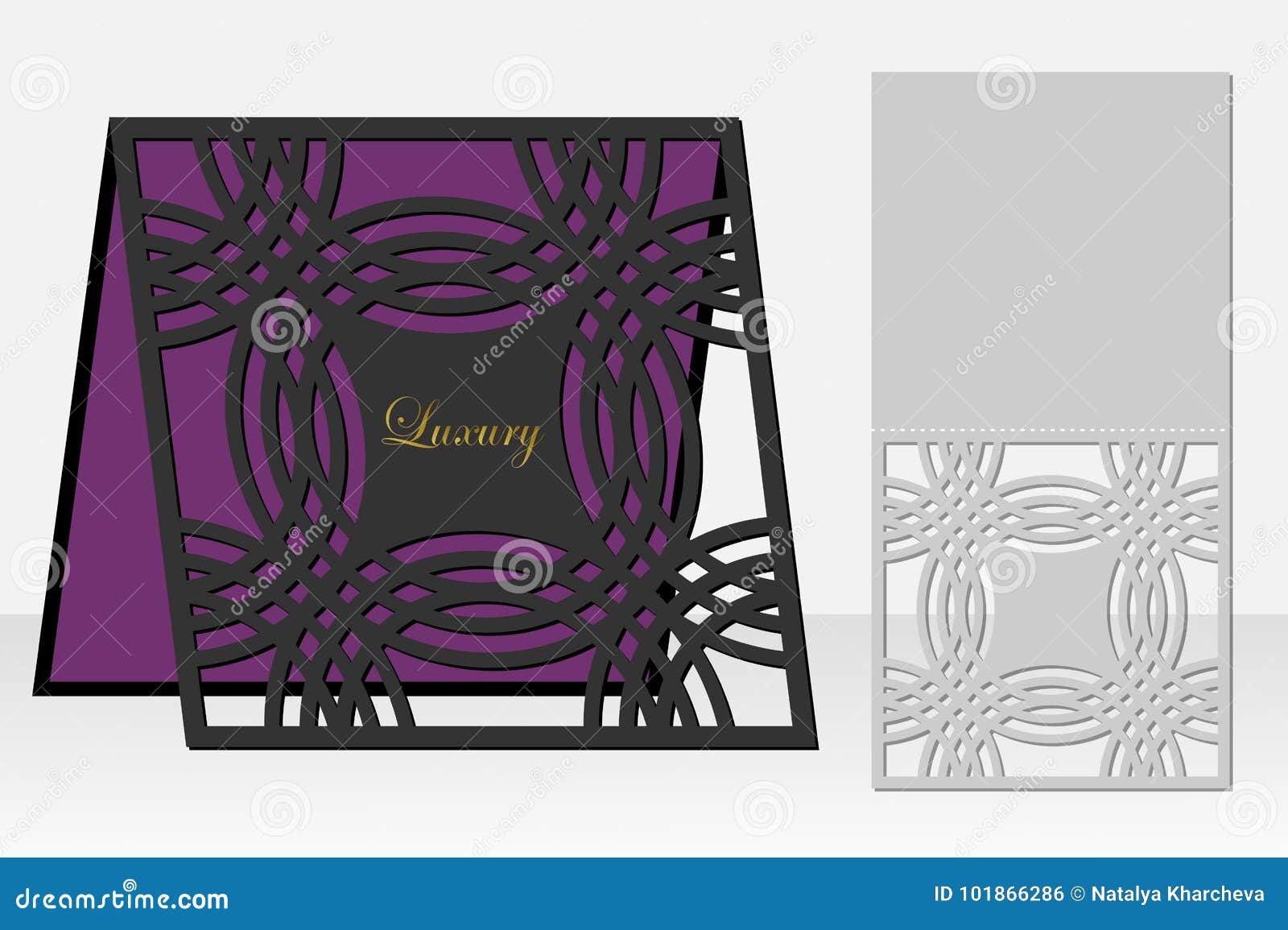 Card with a Repeating Geometric Pattern for Laser Cut. Silhouette ...