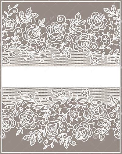Card. Roses Lace Pattern. stock vector. Illustration of holiday - 54320485