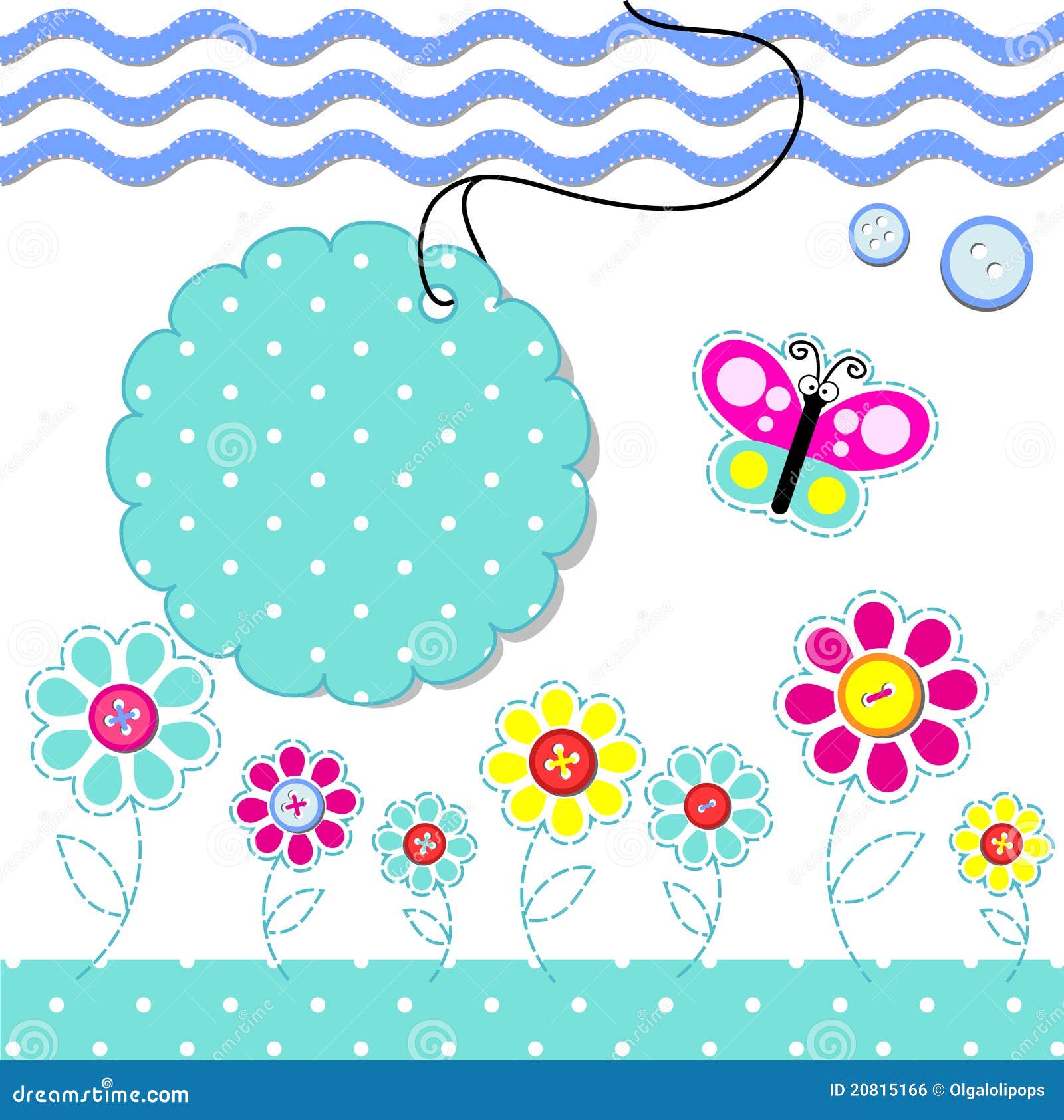 Card with Scrapbook Baby Elements Stock Illustration - Illustration of ...