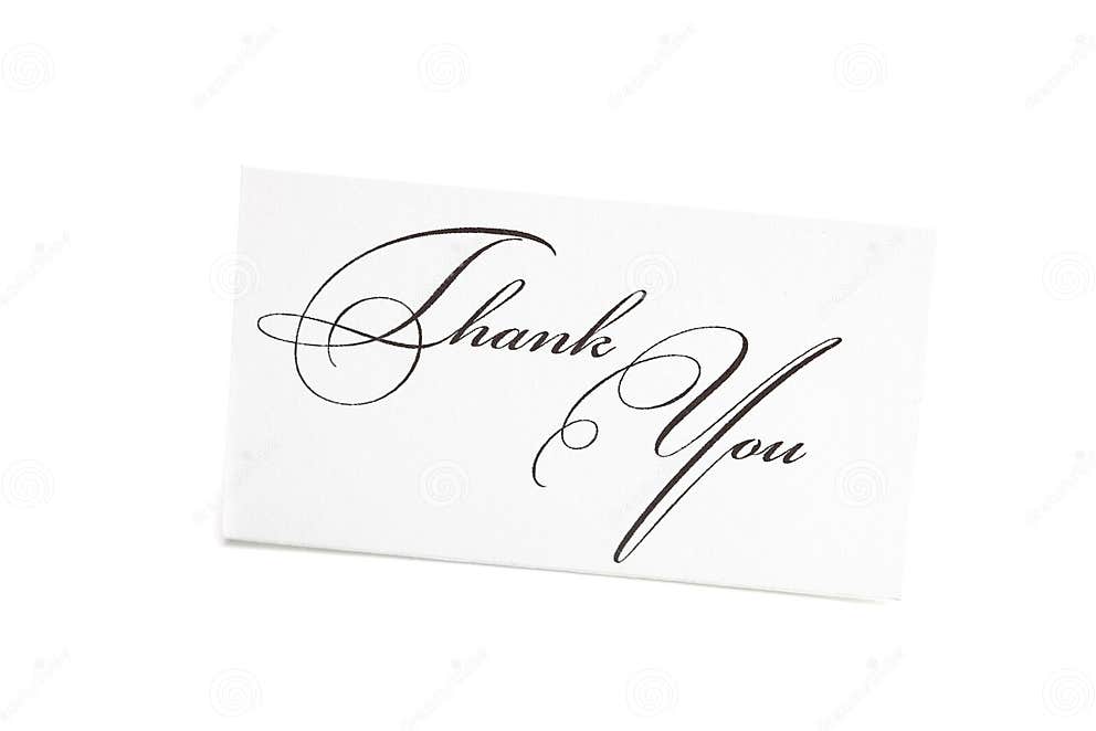 Card signed thank you stock photo. Image of close, phrase - 19039682