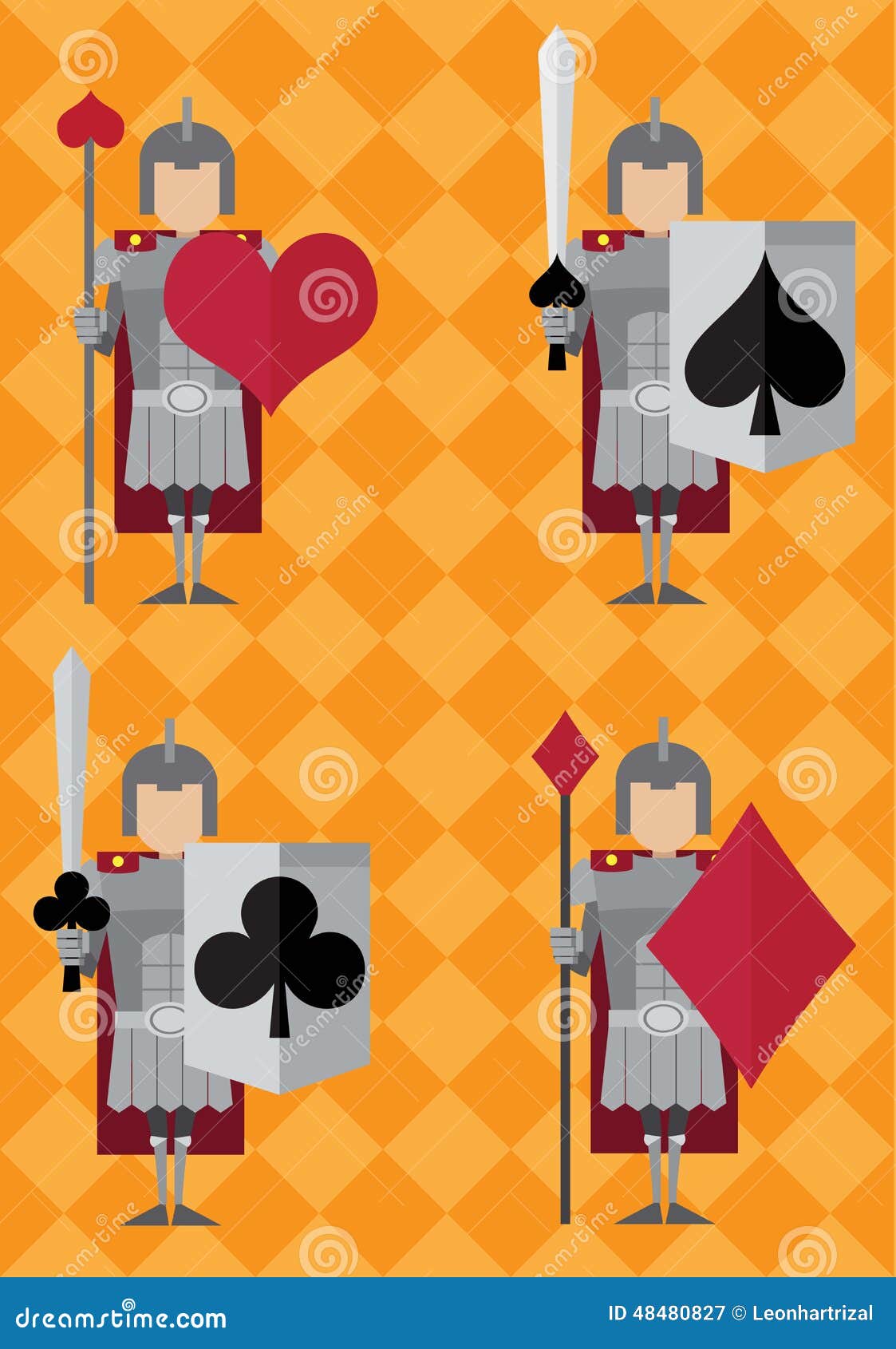 Card Soldier stock vector. Illustration of diamonds, play - 48480827