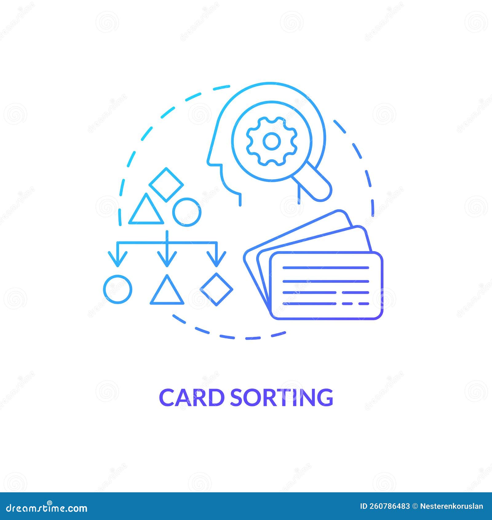 Card Sorting Blue Gradient Concept Icon Stock Vector - Illustration of ...