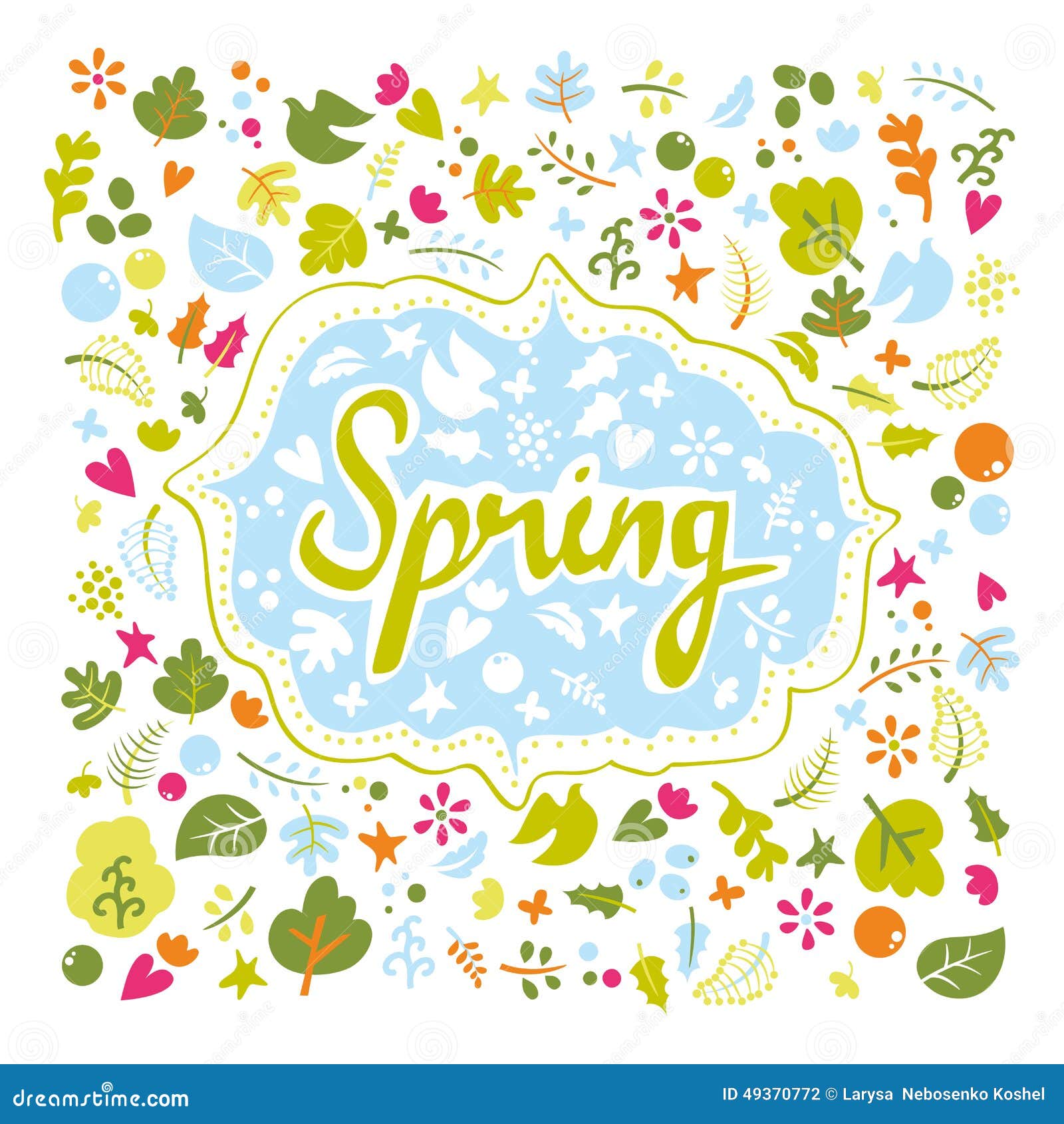 Card for spring. stock vector. Illustration of ornament - 49370772